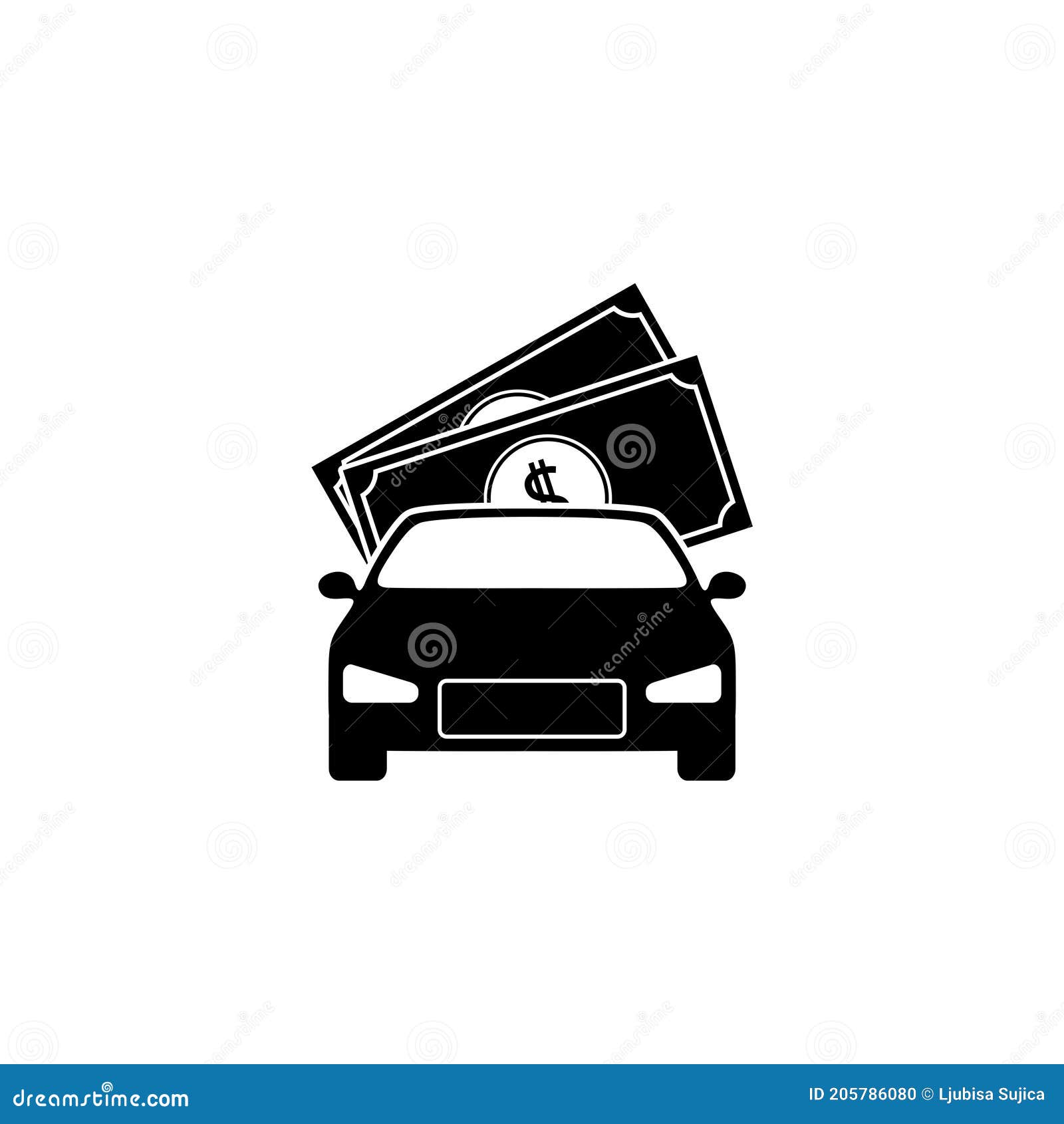 Buy a Car Icon Isolated on White Background Stock Vector - Illustration ...