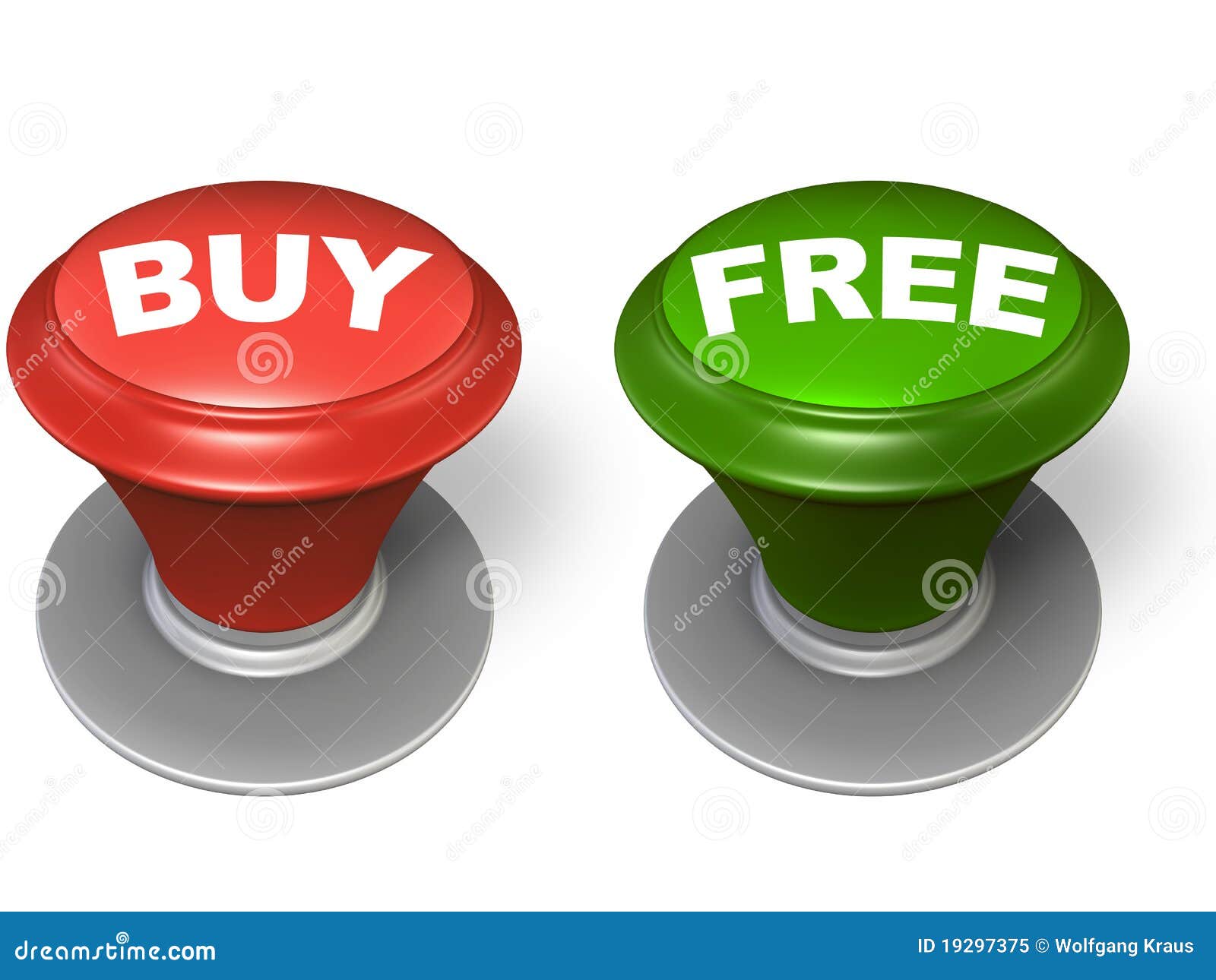 Buy and free button stock illustration. Illustration of metallic - 19297375