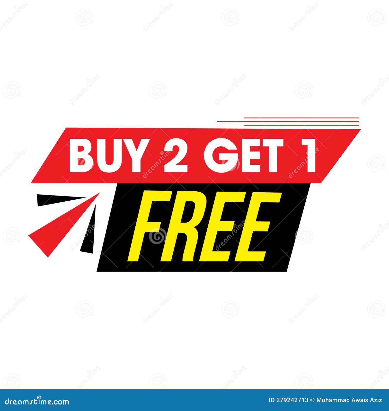 Buy 2 Get 1 Free Tag Design Template Vector Stock Vector - Illustration ...