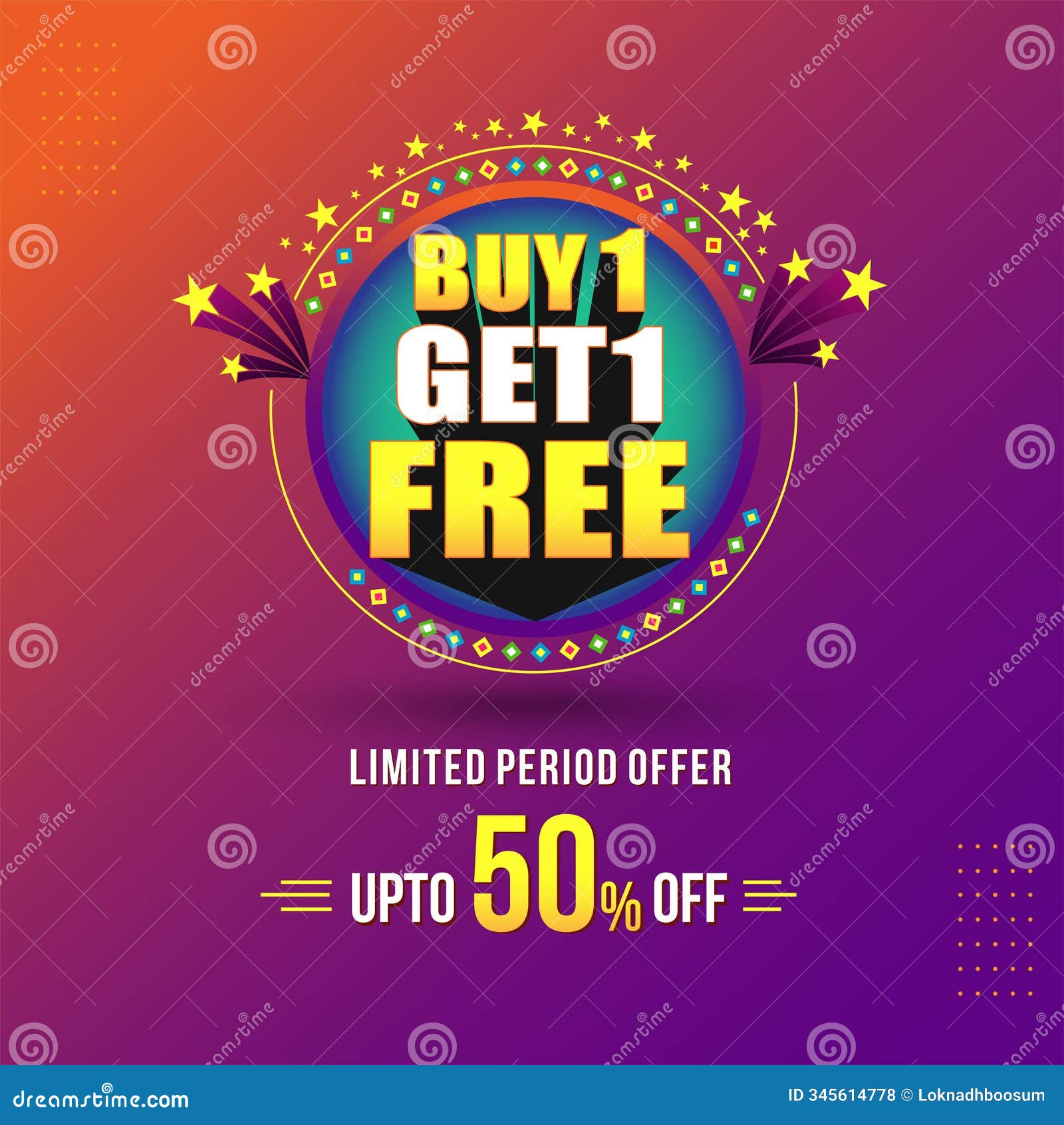 Buy One Get One Free Logo Unit Vector Illustration Stock Illustration ...