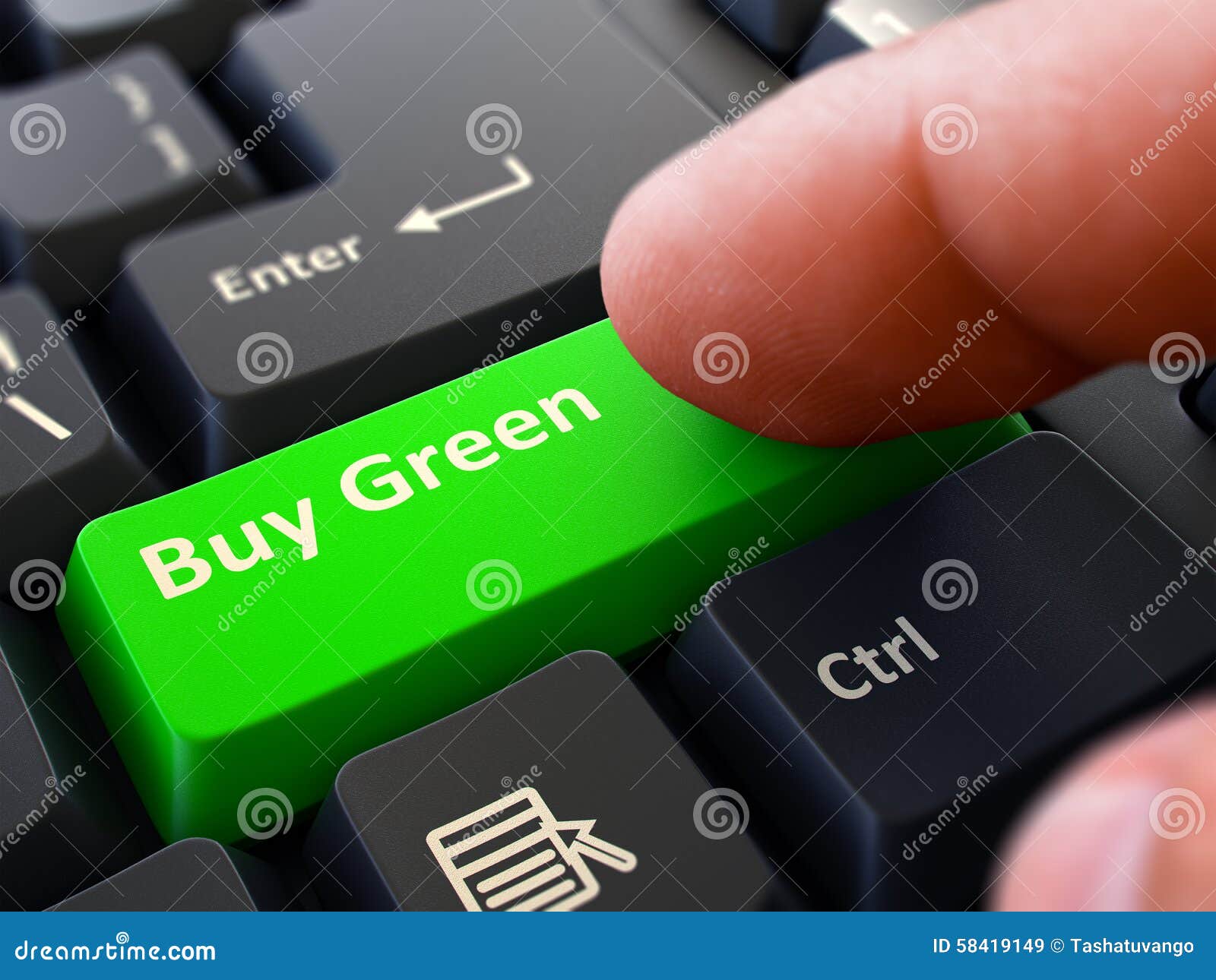Buy Green Concept. Person Click Keyboard Button Stock Image - Image of ...