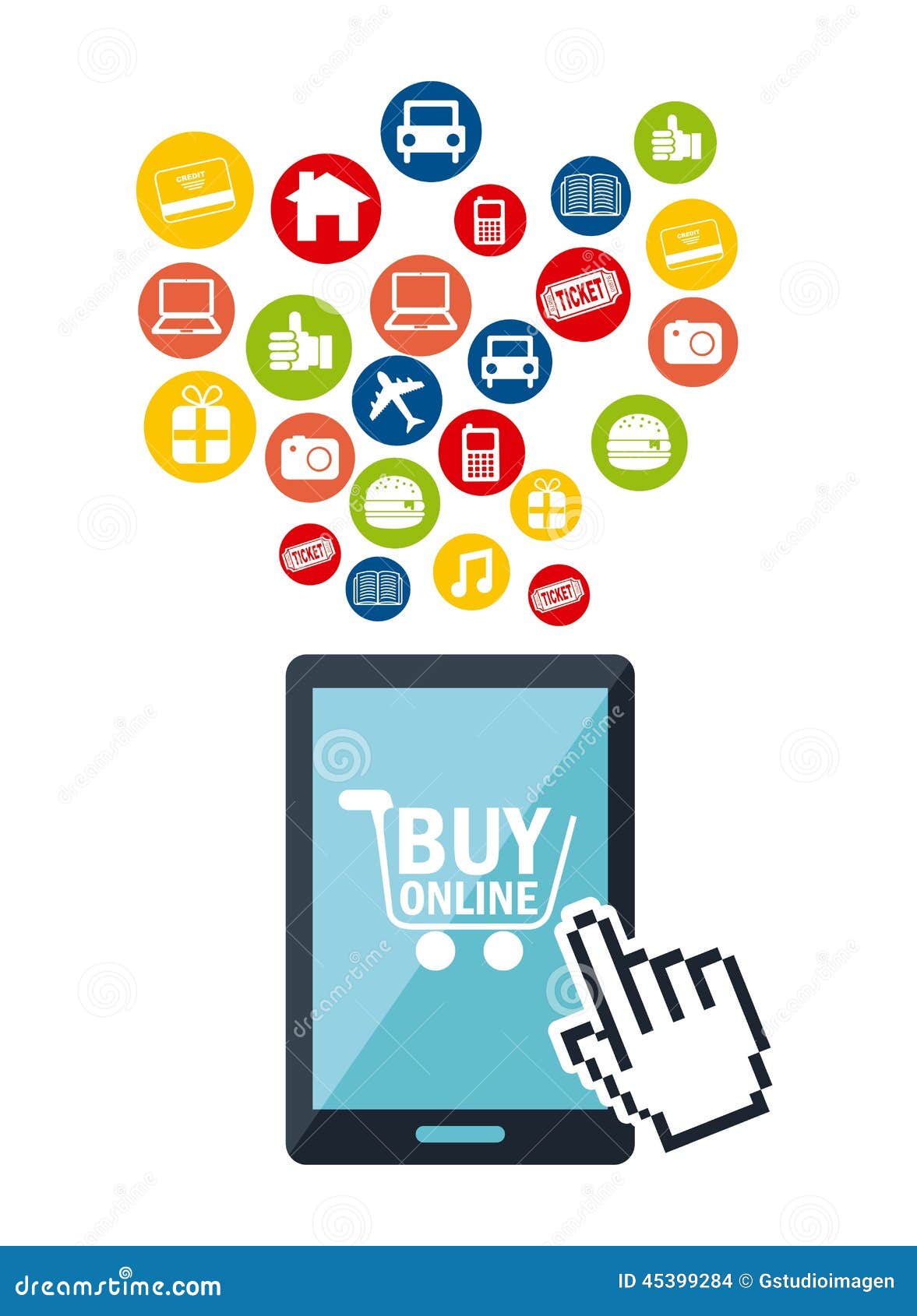 Buy on line design stock vector. Illustration of laptop - 45399284