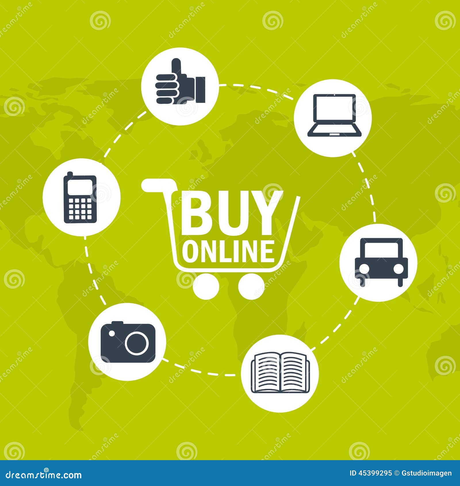 Buy on line design stock vector. Illustration of commerce - 45399295