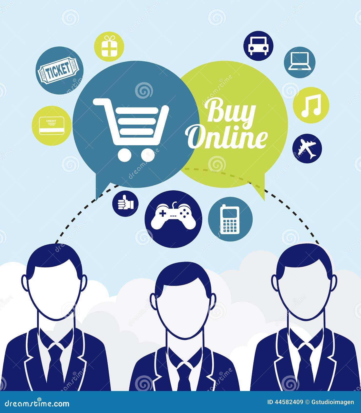 Buy on line stock vector. Illustration of blue, economy - 44582409