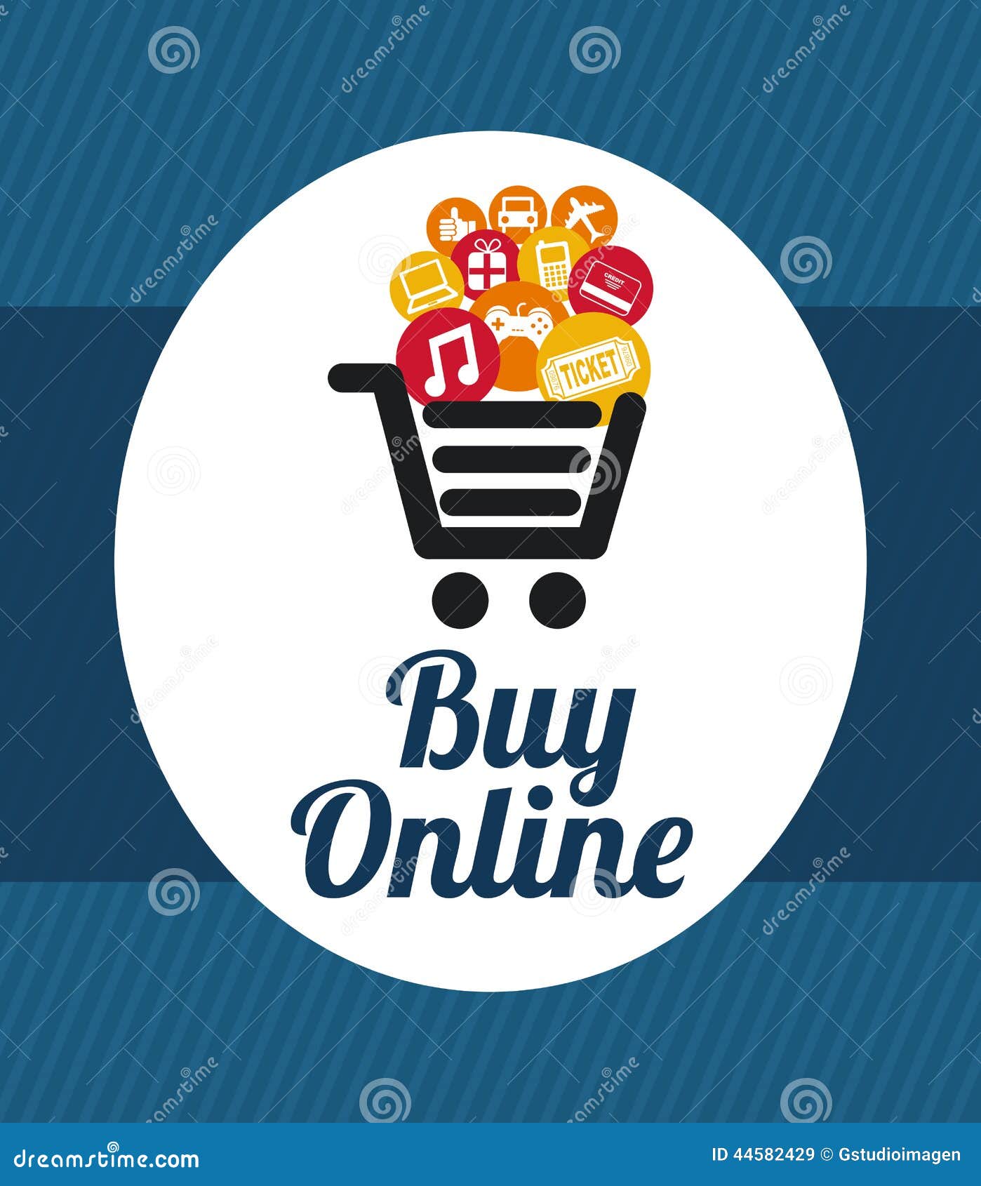 Buy on line stock vector. Illustration of icon, marketing - 44582429