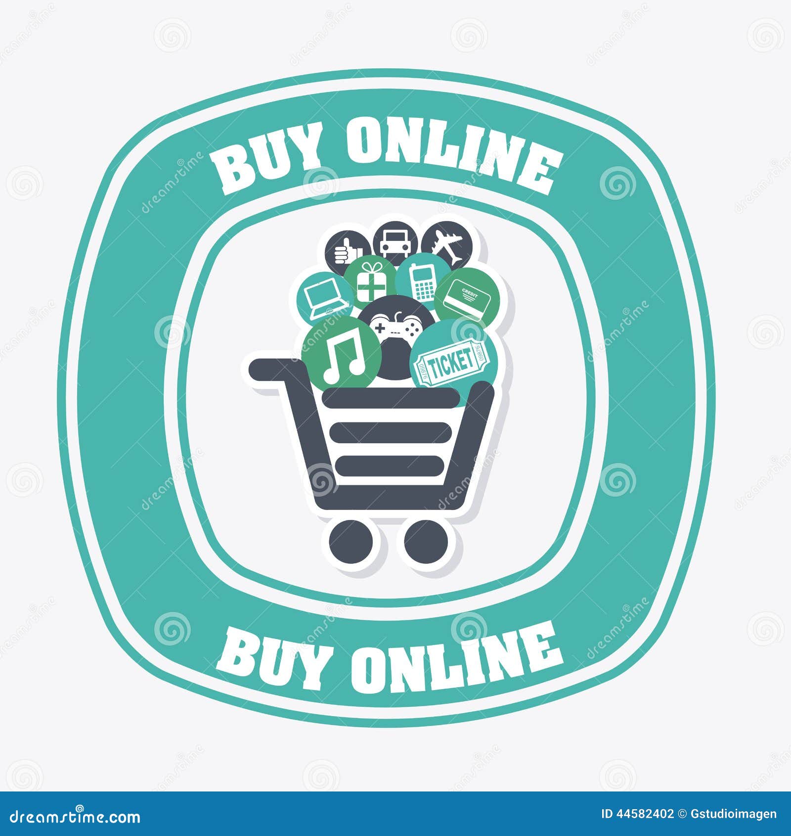 Buy on line stock vector. Illustration of hand, market - 44582402