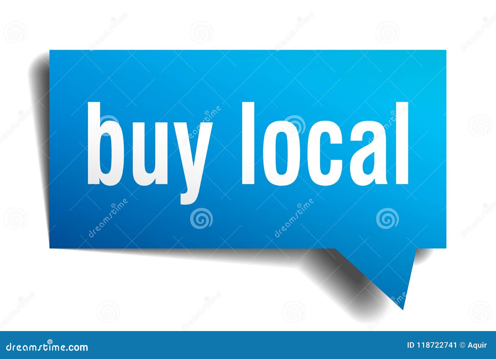 Buy Local Blue 3d Speech Bubble Stock Vector - Illustration of blue ...