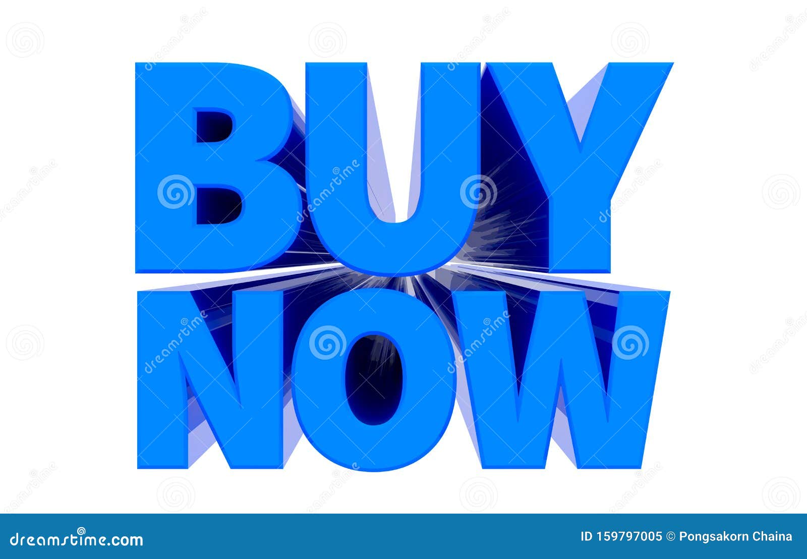 BUY NOW Blue Word on White Background Illustration 3D Rendering Stock ...