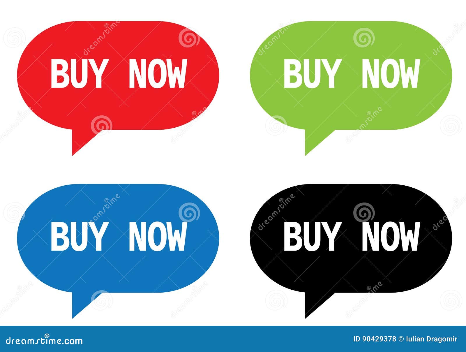 BUY NOW Text, on Rectangle Speech Bubble Sign. Stock Illustration ...