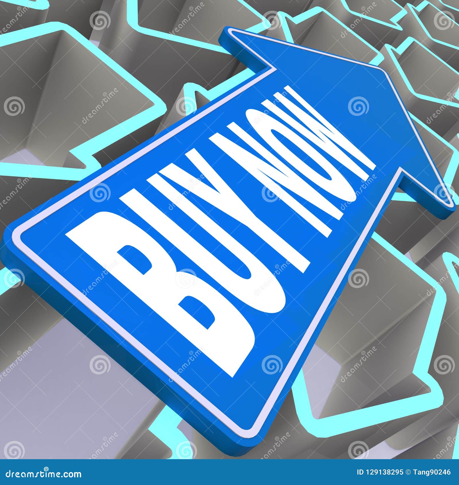 Buy Now Word with Blue Arrow Stock Illustration - Illustration of blue ...