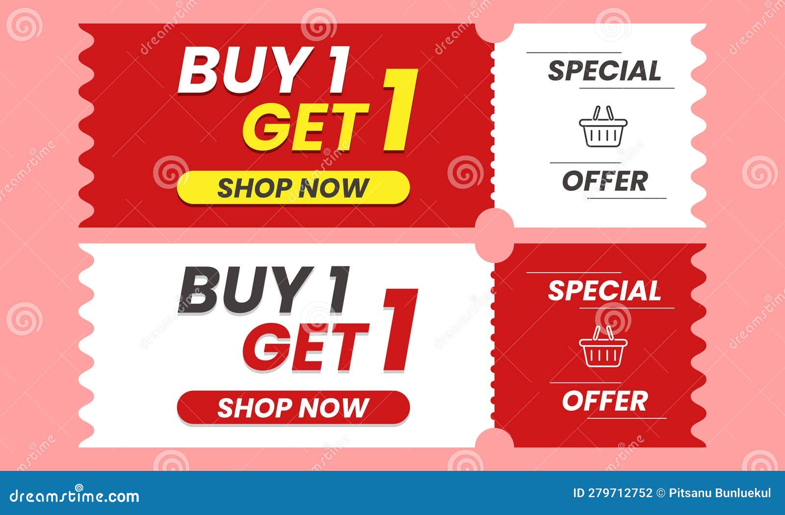 Buy One Get One Banner Tags Template Stock Vector - Illustration of ...