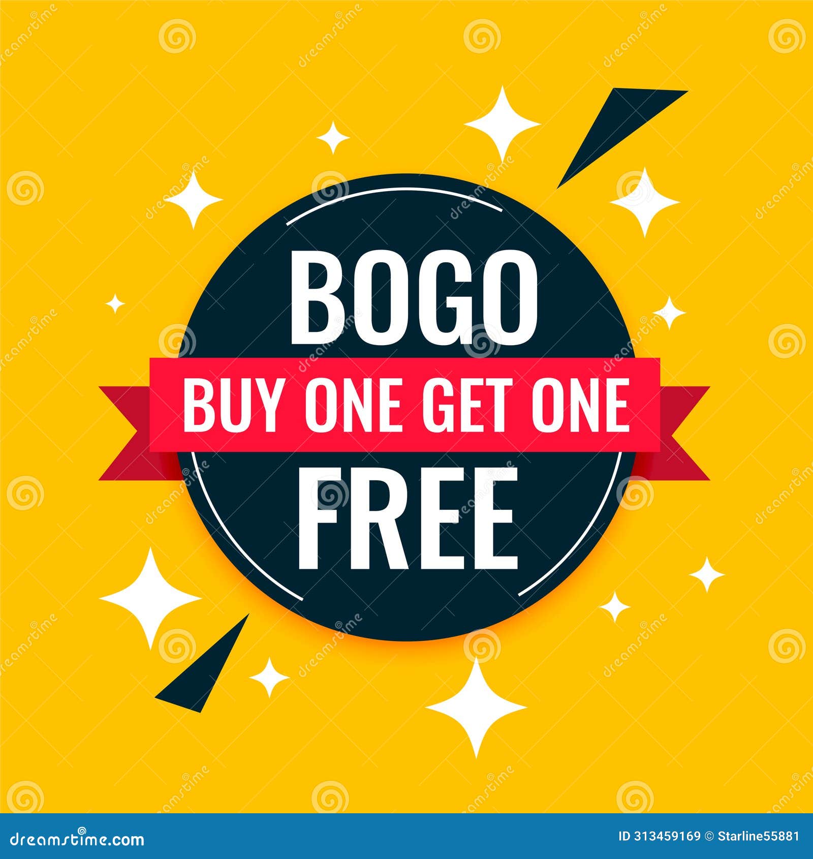 Buy One Get One Free Marketing Poster Design Stock Vector ...