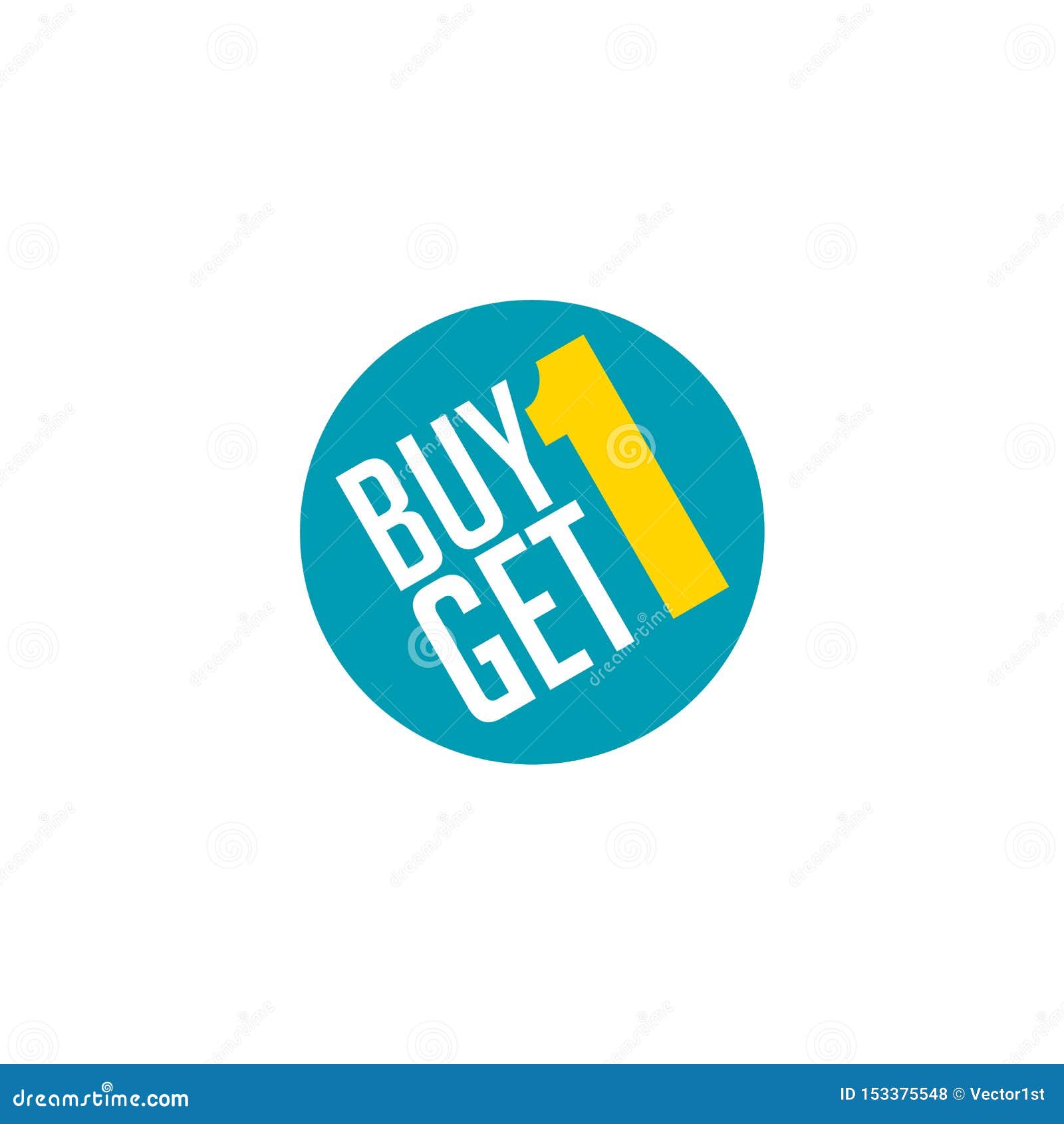 Buy One Get Free Promotion Sign Label Stock Vector - Illustration of ...