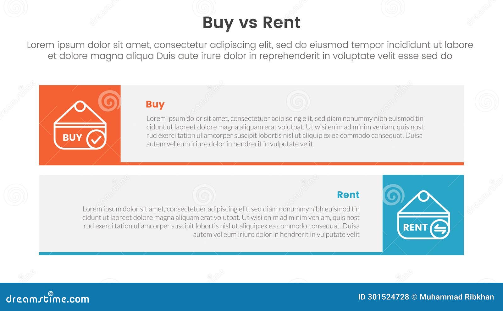 Buy or Rent Comparison or Versus Concept for Infographic Template ...