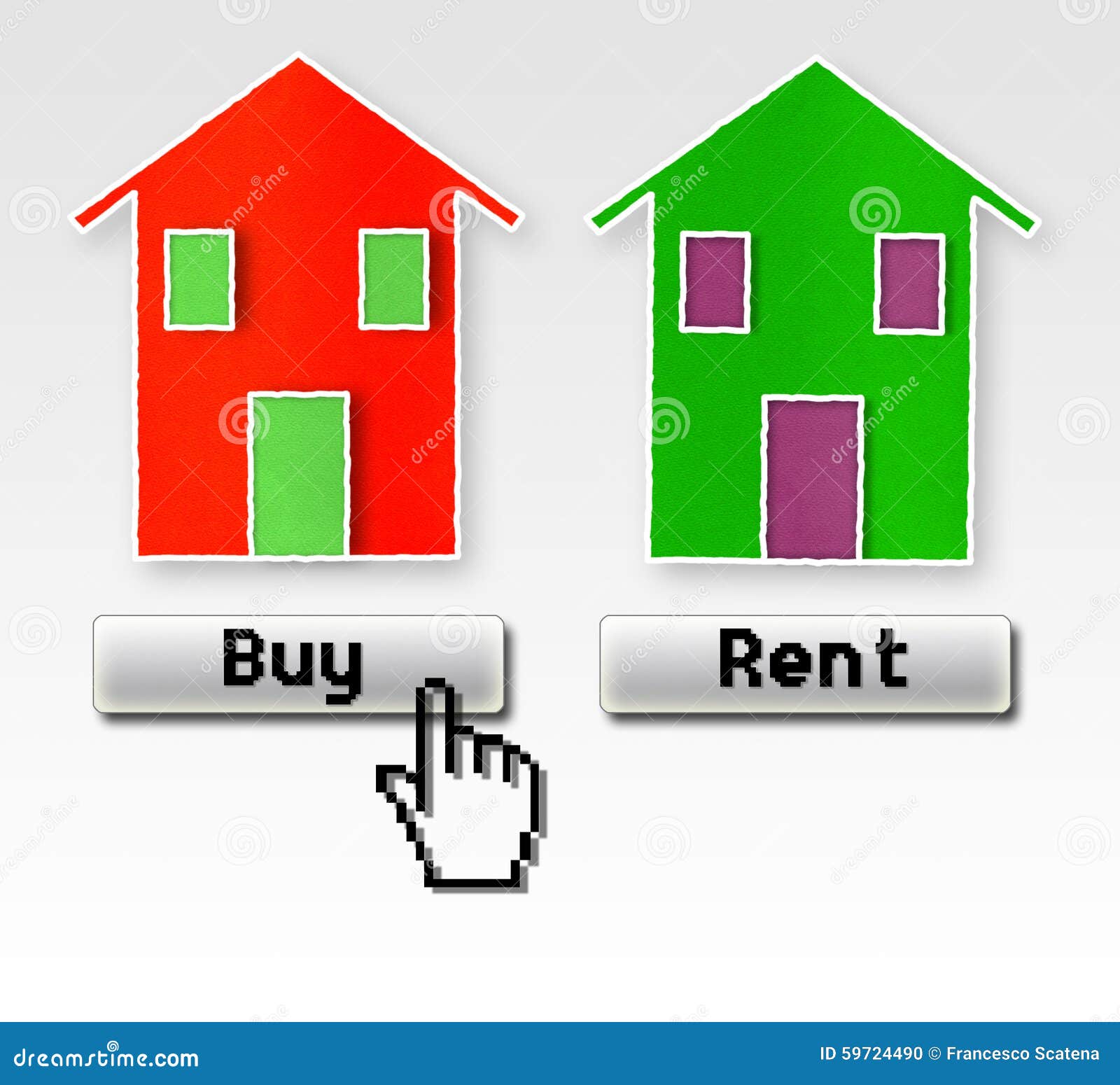 Buy or Rent: I Choose To Buy! Stock Illustration - Illustration of ...