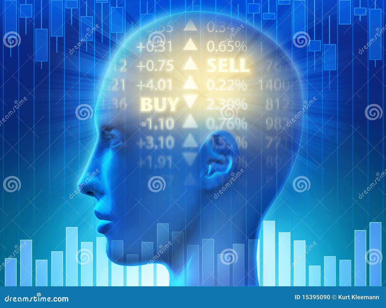 Buy and sell stock illustration. Illustration of brain - 15395090