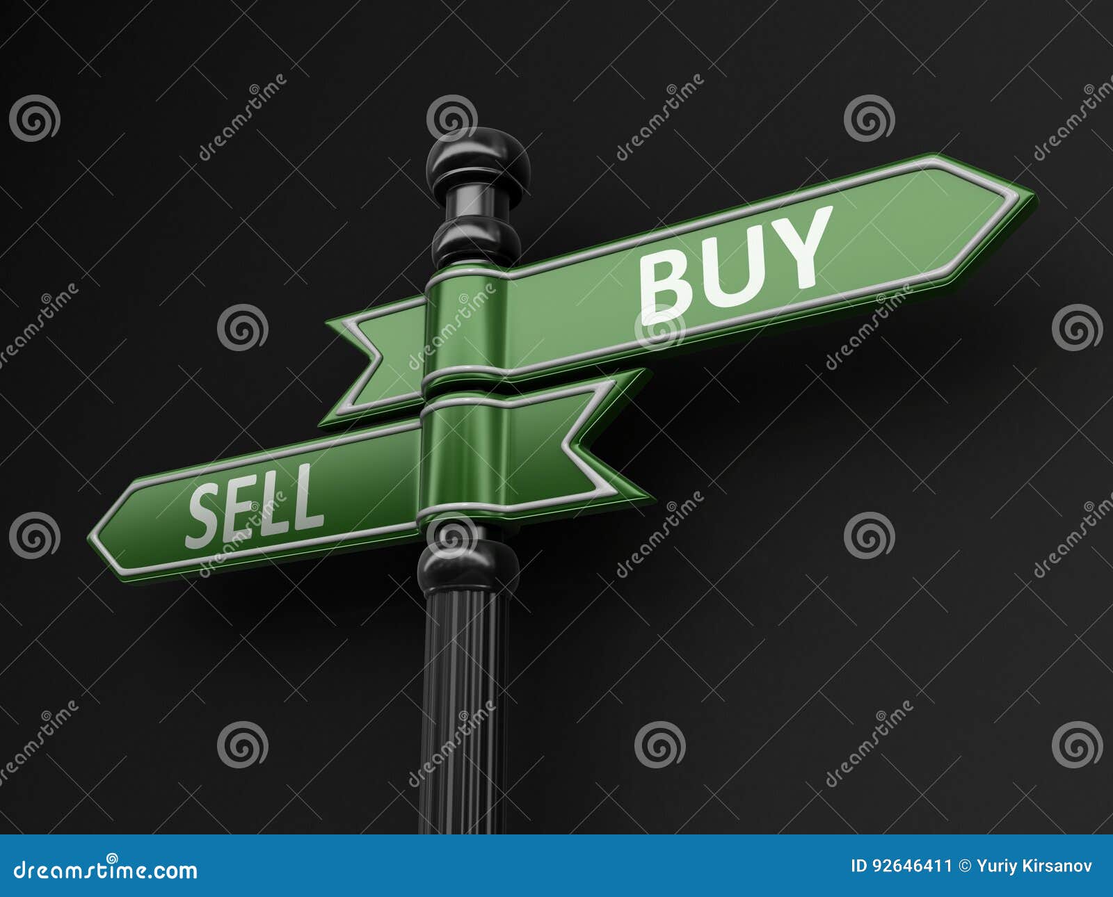 Buy and Sell Pointers on Signpost Stock Illustration - Illustration of ...