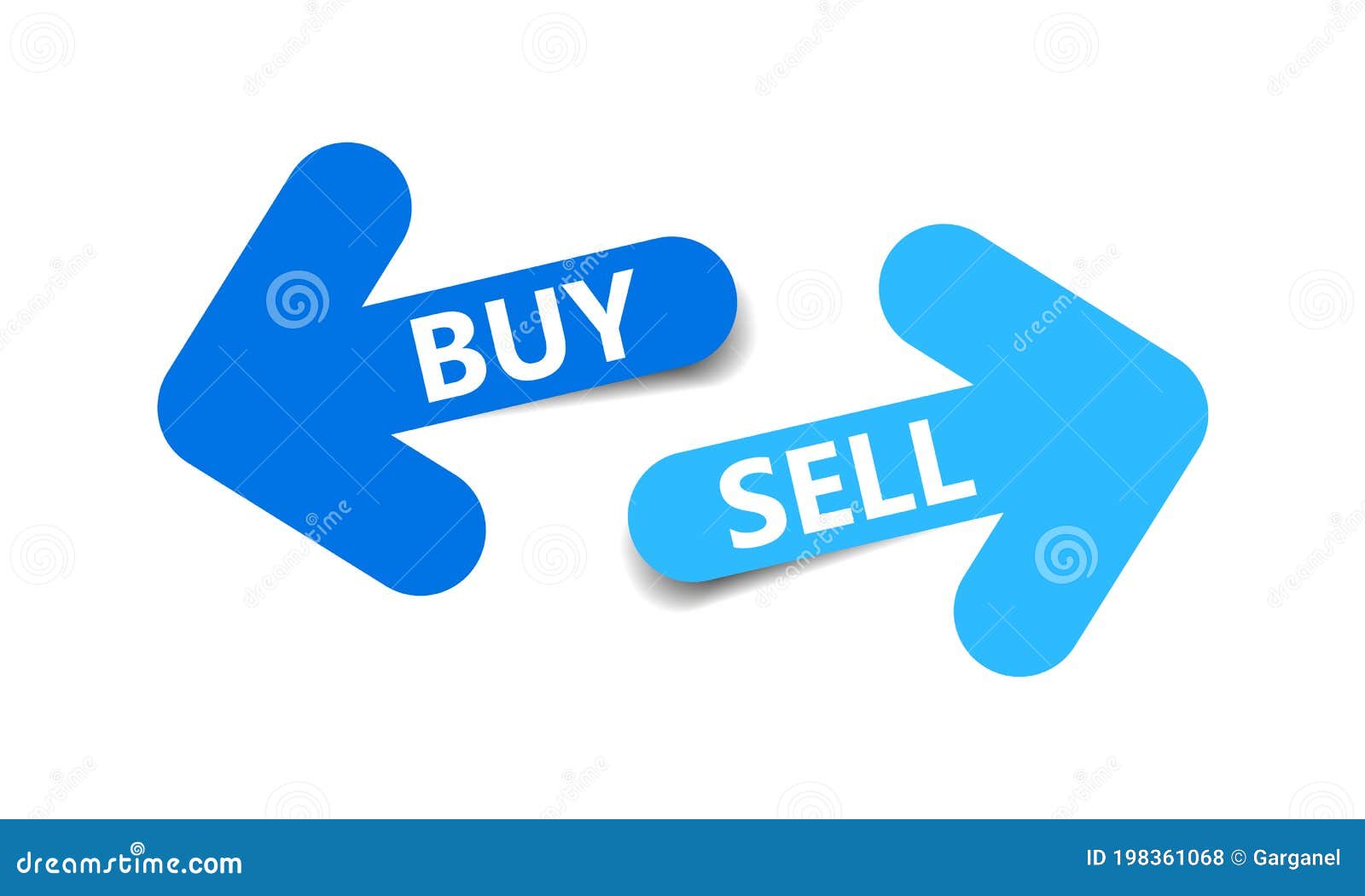 Buy and sell two arrows stock vector. Illustration of concept - 198361068