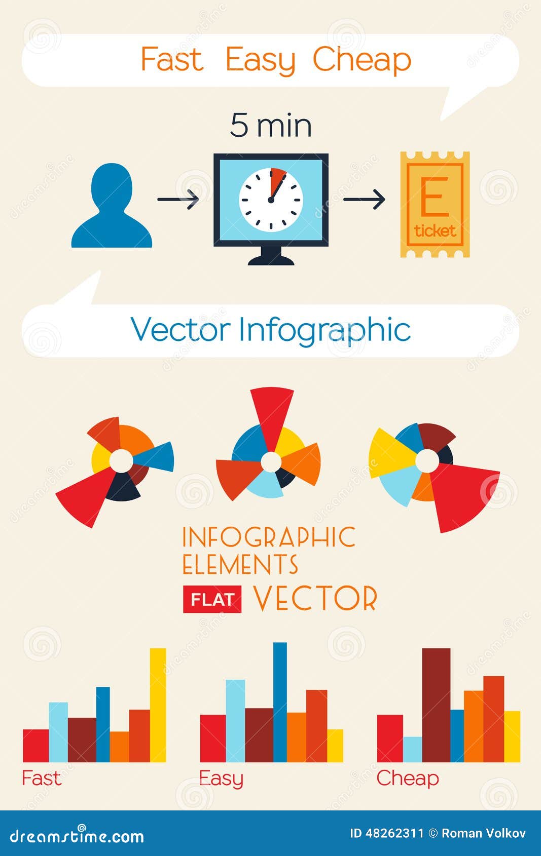 Buy tickets infographic stock vector. Illustration of flat - 48262311