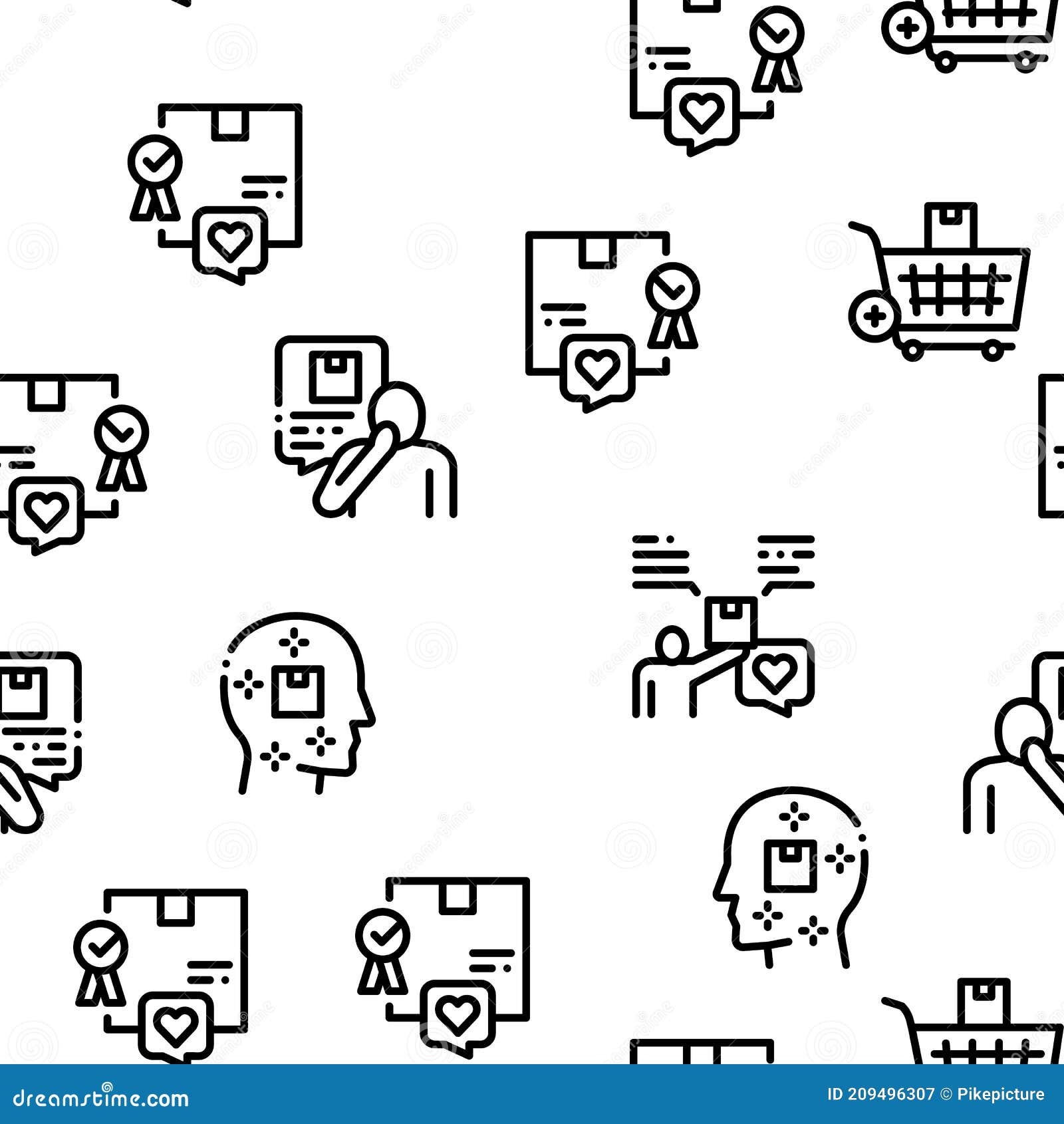Buyer Customer Journey Seamless Pattern Vector Stock Illustration ...