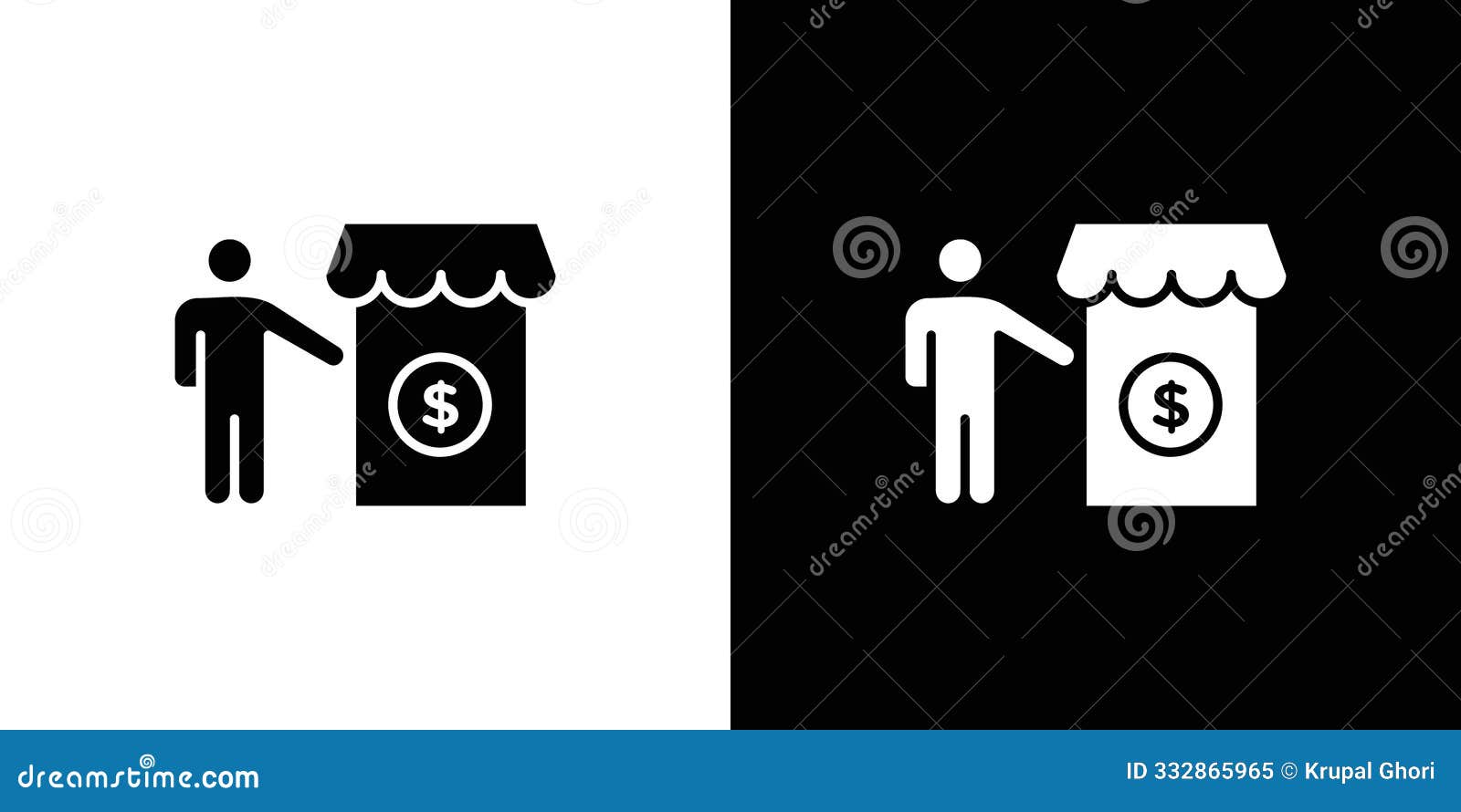 Shopper Icon Vector With Male Customer Person Profile Avatar Symbol For ...