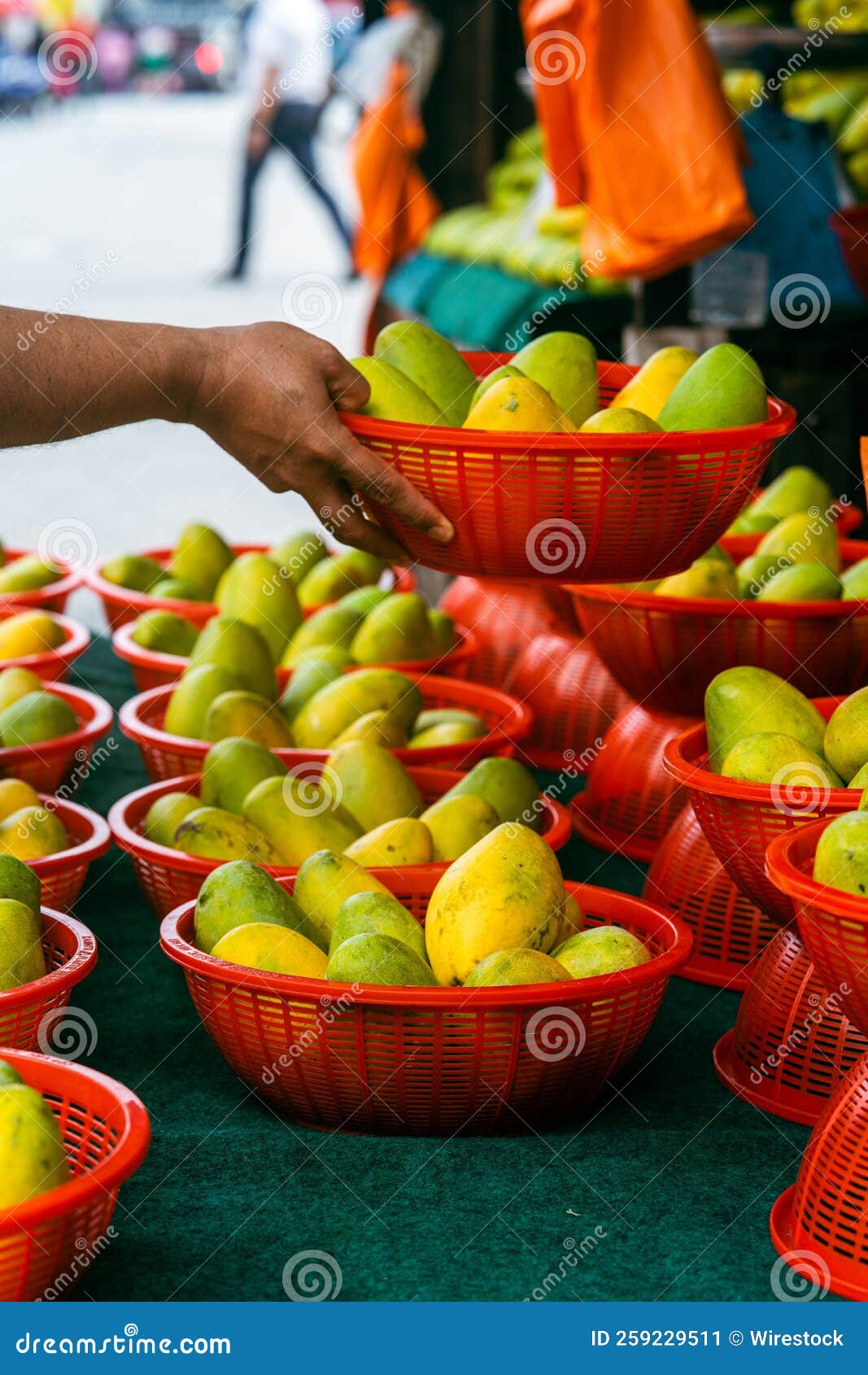 Buying Fresh Mangoes at the Stall. Stock Image - Image of food ...