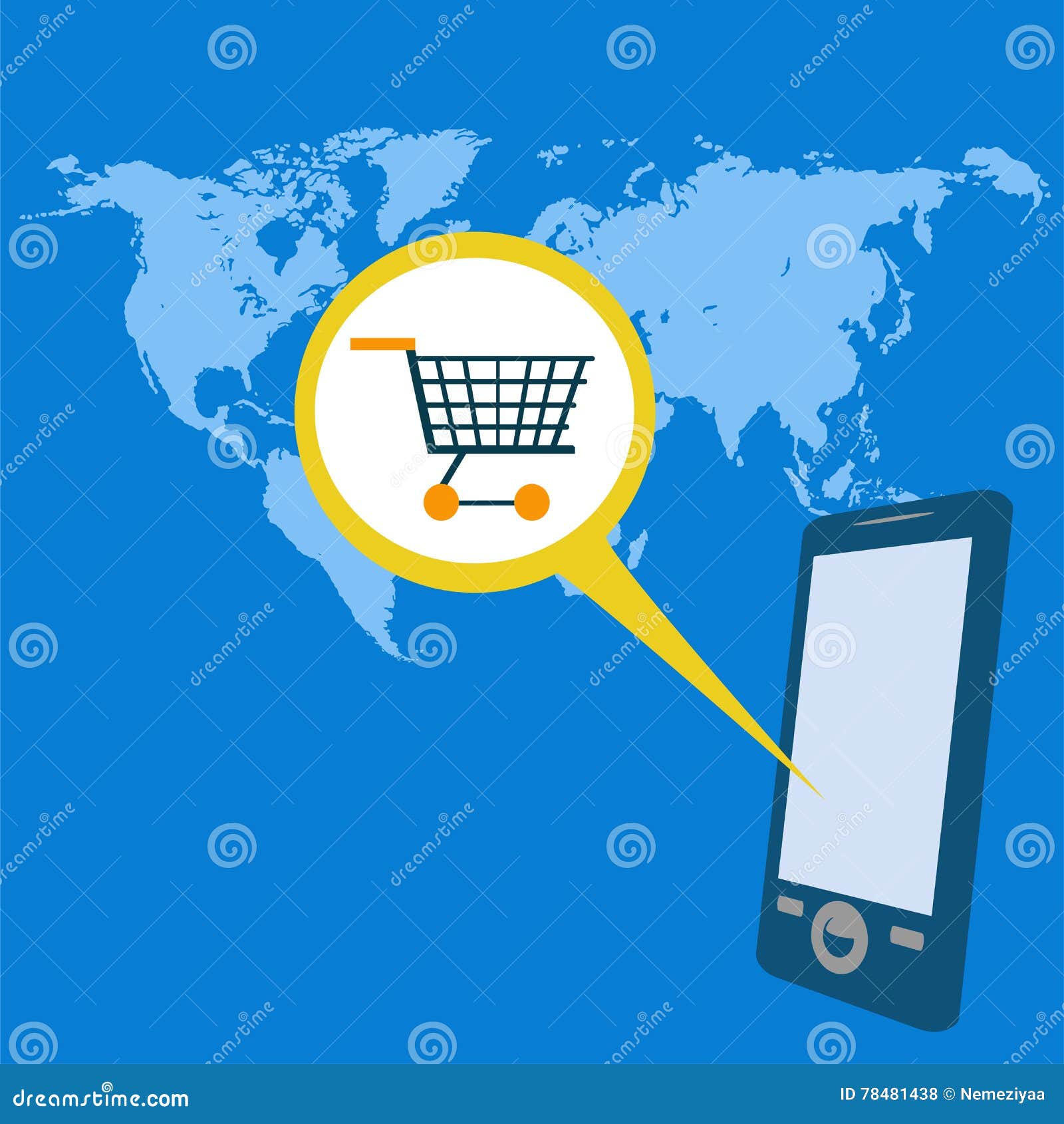 Buying over the Internet stock vector. Illustration of hands - 78481438