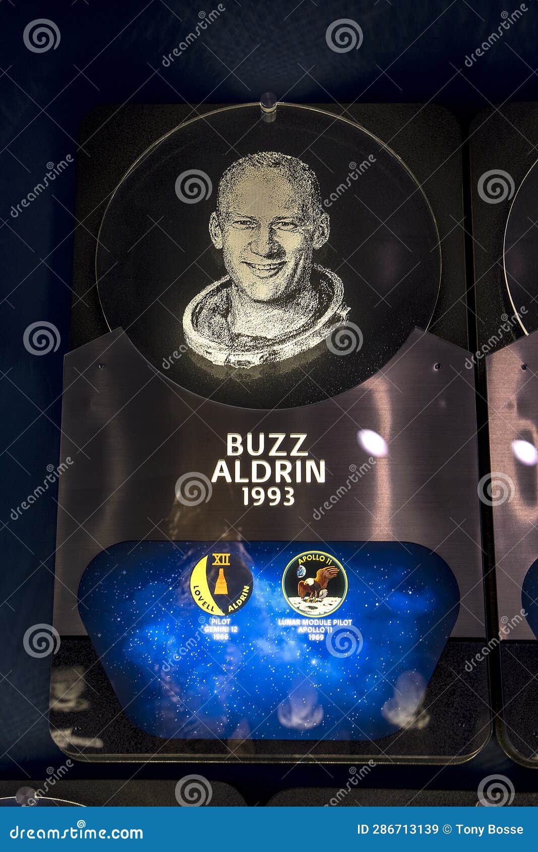 Buzz Aldrin Wall Plaque at Kennedy Space Center Editorial Stock Image ...