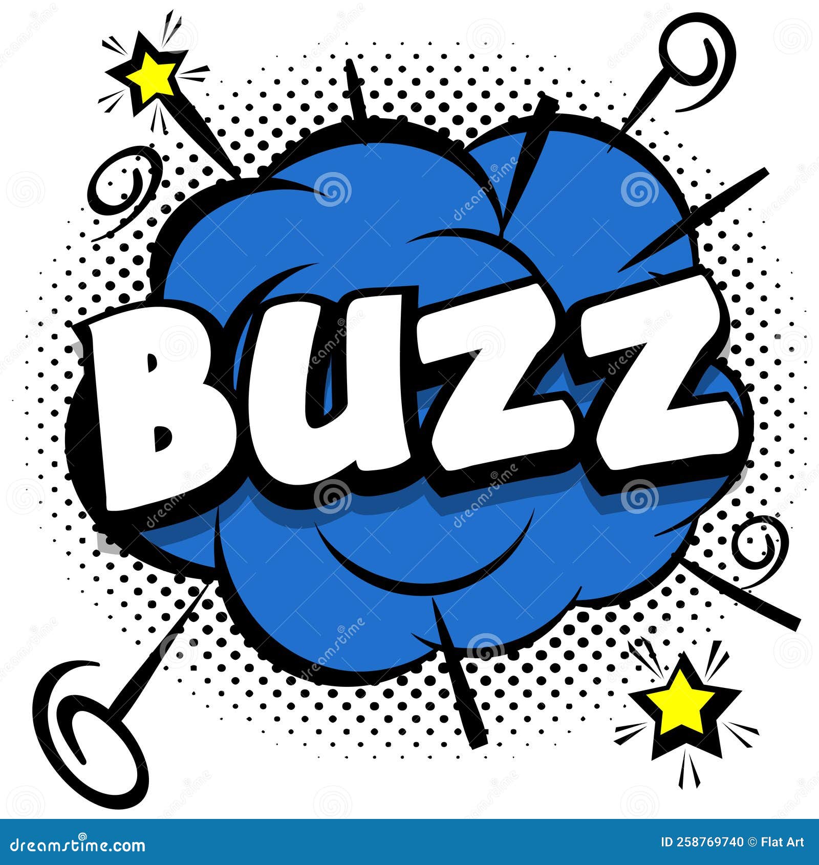 Buzz Comic Bright Template with Speech Bubbles on Colorful Frames Stock ...