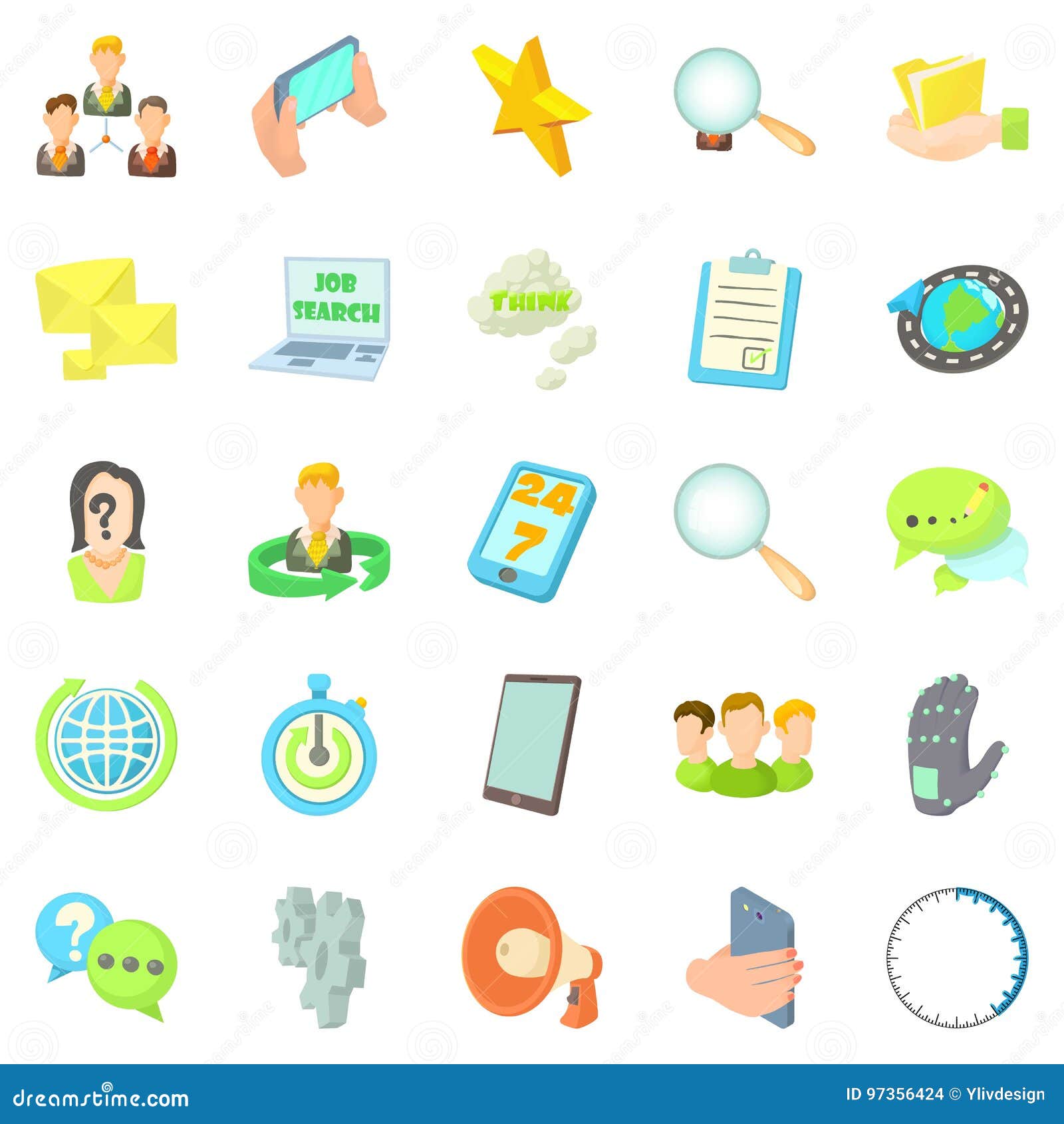 Buzz Icons Set, Cartoon Style Stock Vector - Illustration of cell, info ...