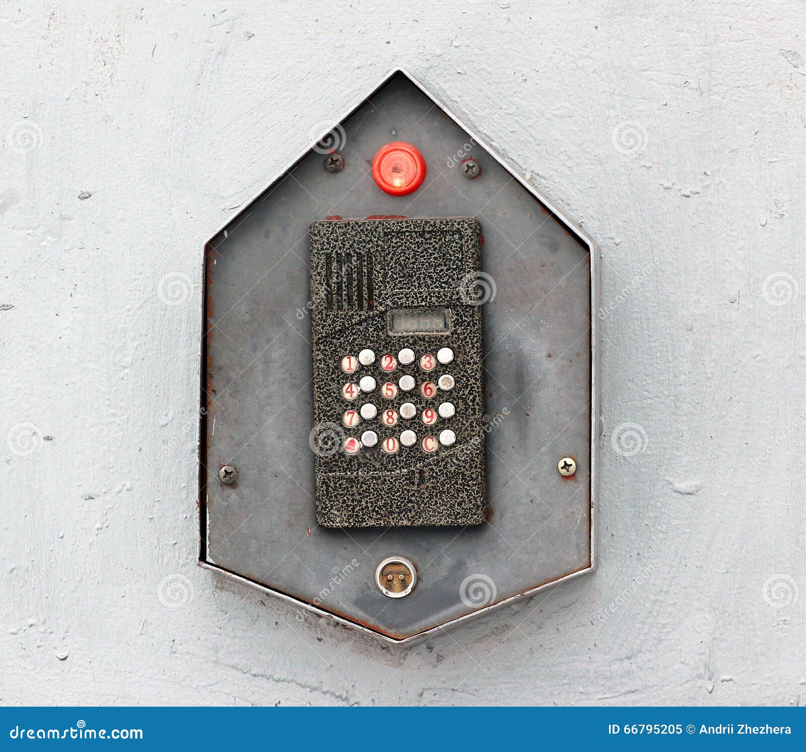 Buzzer Door Intercom on a Grey Wall Stock Image - Image of password ...