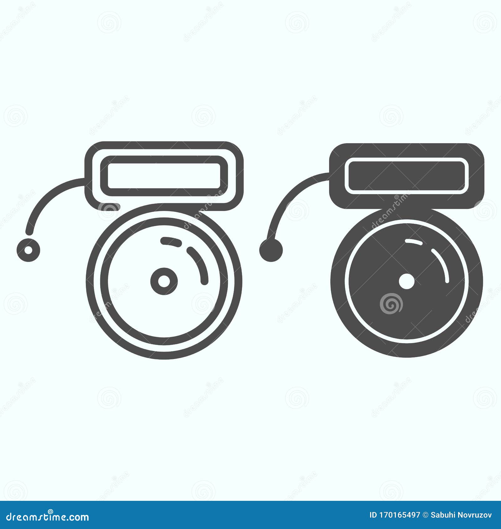 Buzzer Line and Solid Icon. Mechanical Ring Vector Illustration ...