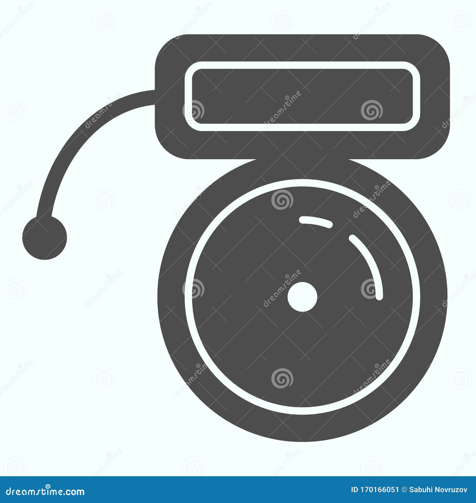Buzzer Solid Icon. Mechanical Ring Vector Illustration Isolated on ...