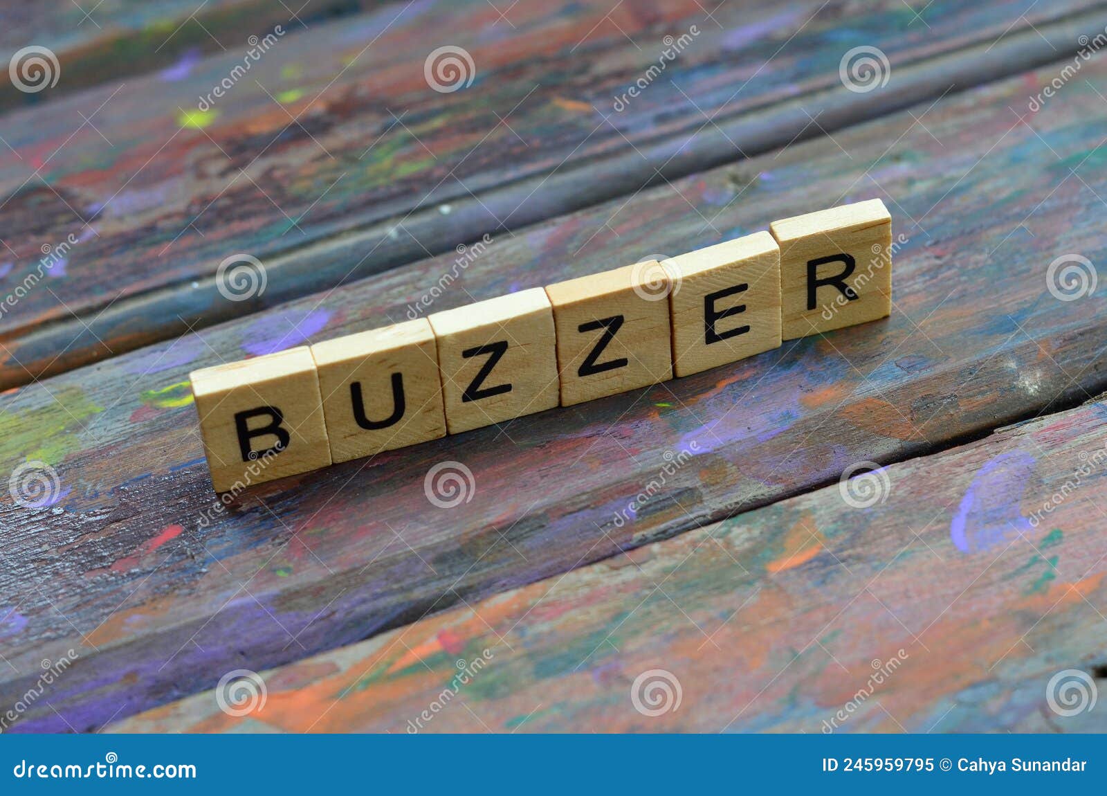 Buzzer Text on Wooden Square, Business Quotes Stock Image - Image of ...