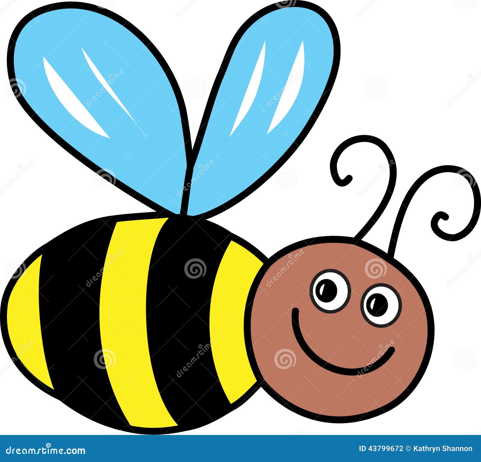 Buzzing bee stock vector. Illustration of friendly, cartoon - 43799672