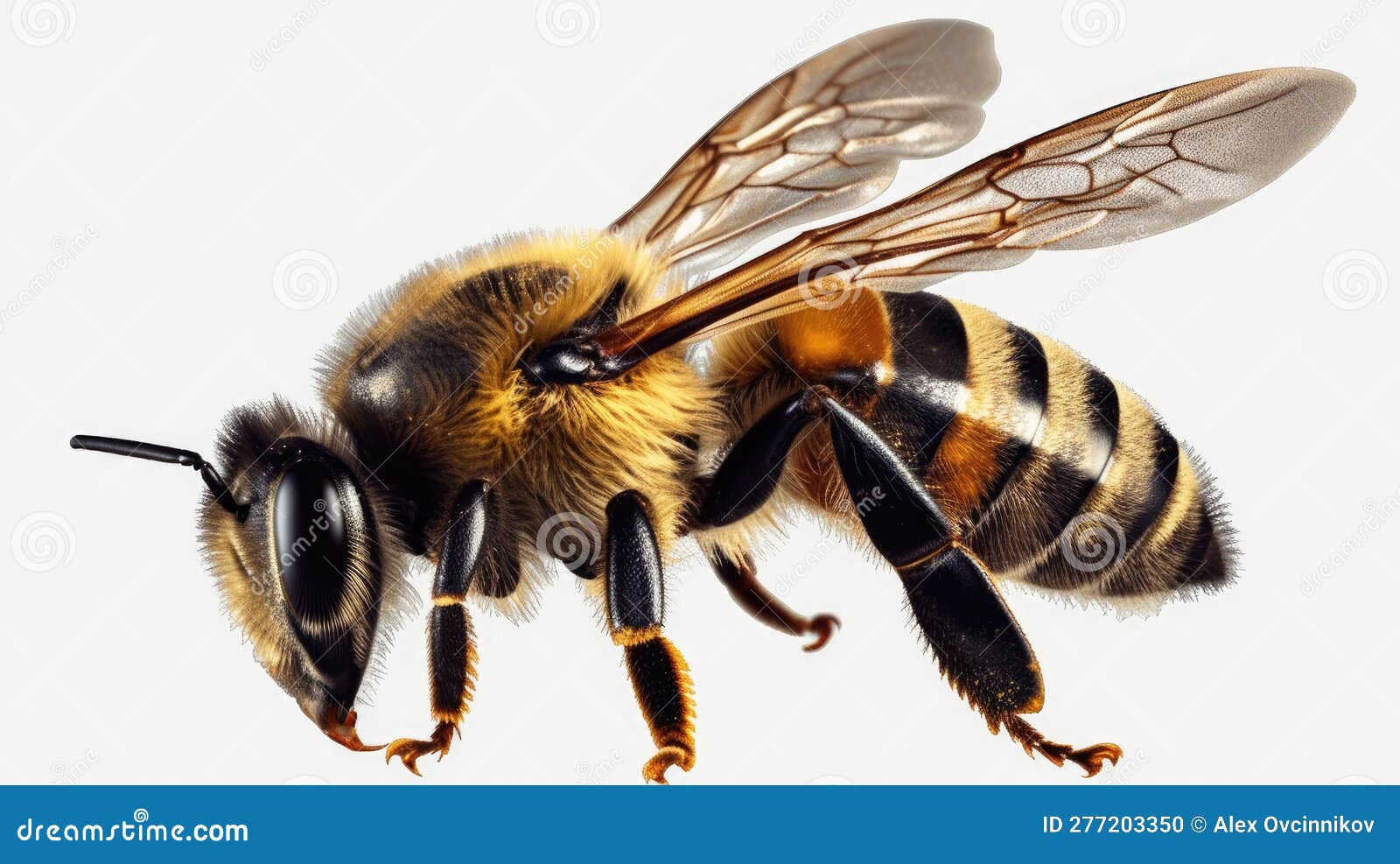 Buzzing Bee in Flight on Transparent Background for Invitations and ...