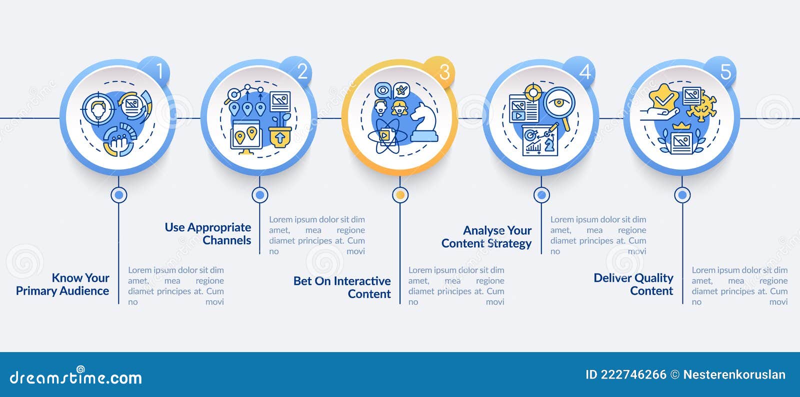 Buzzworthy Content Techniques Vector Infographic Template Stock Vector ...