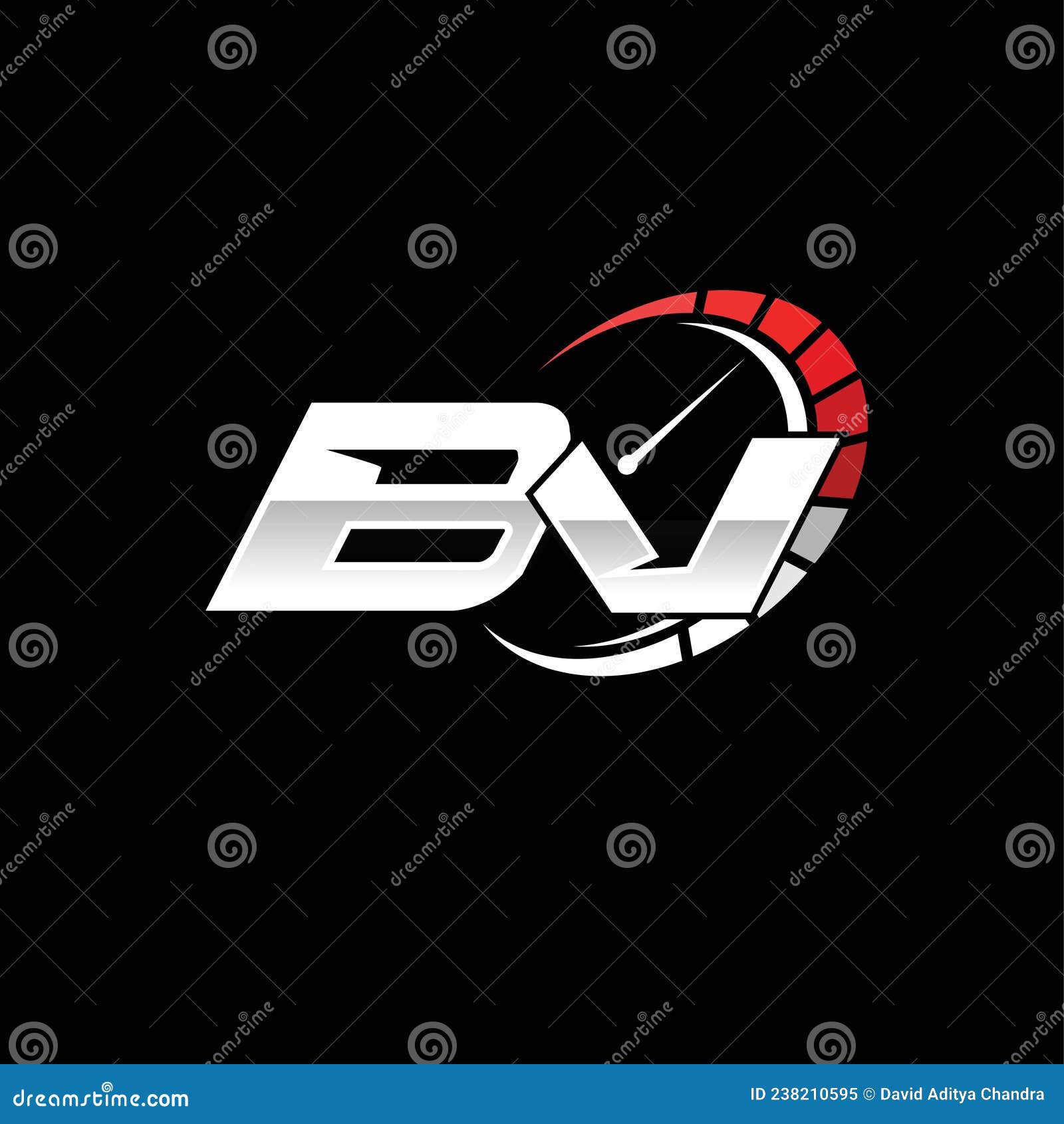 BV Logo Letter Speed Meter Racing Style Stock Vector - Illustration of ...