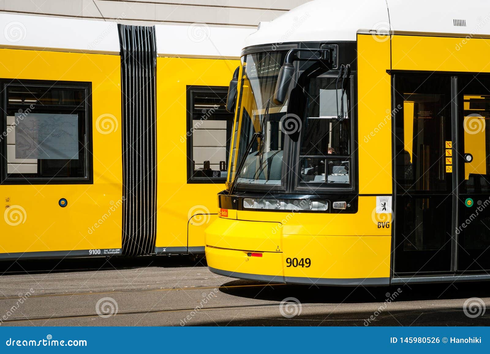 BVG Tramway Front / Tram Train on Street in Berlin, Germany Editorial ...