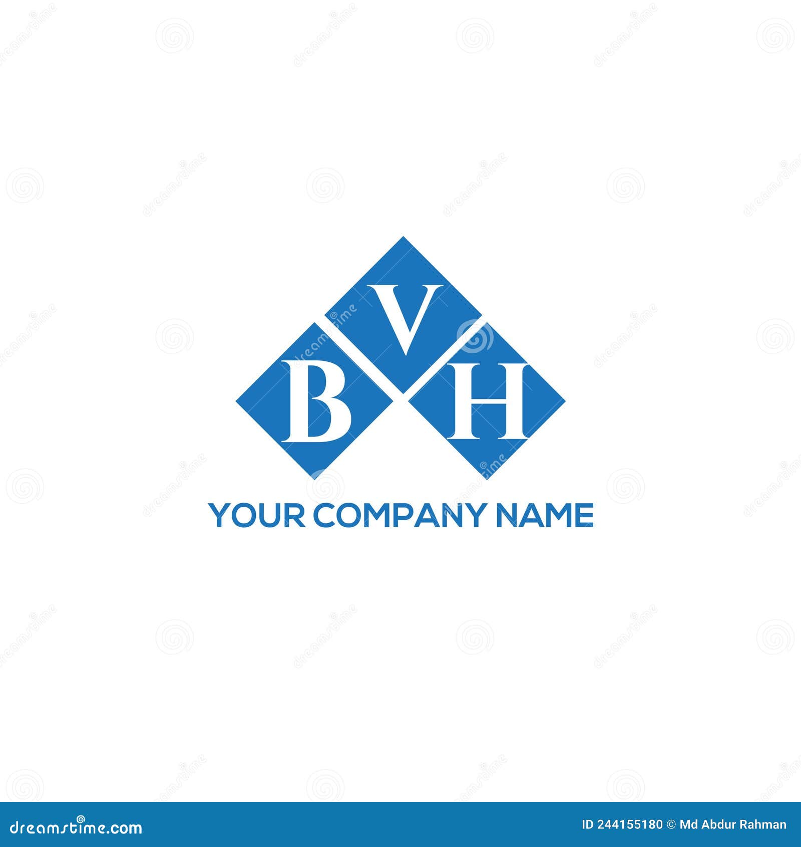 BVH Letter Logo Design on White Background. BVH Creative Initials ...