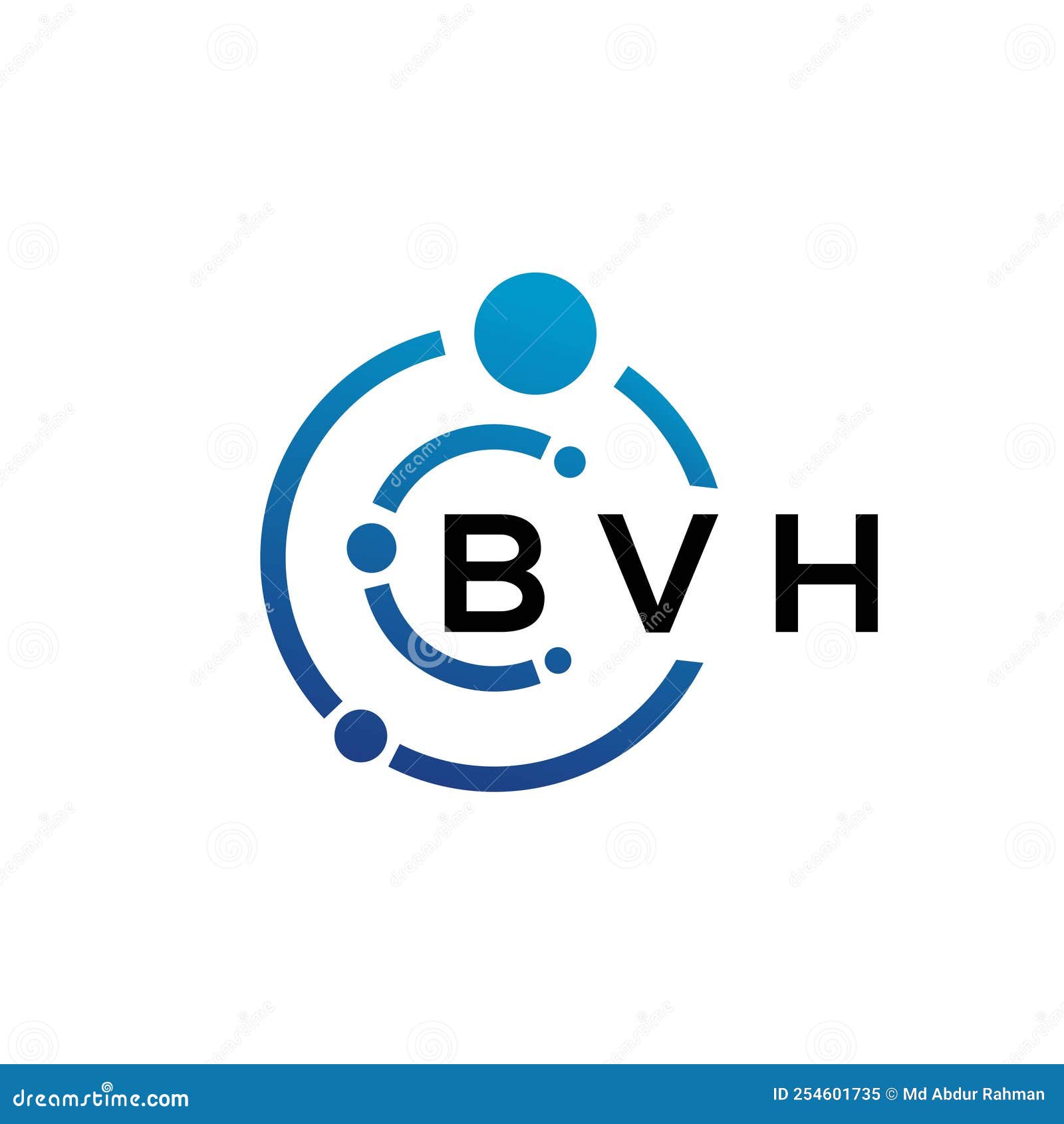 BVH Letter Logo Design on White Background. BVH Creative Initials ...
