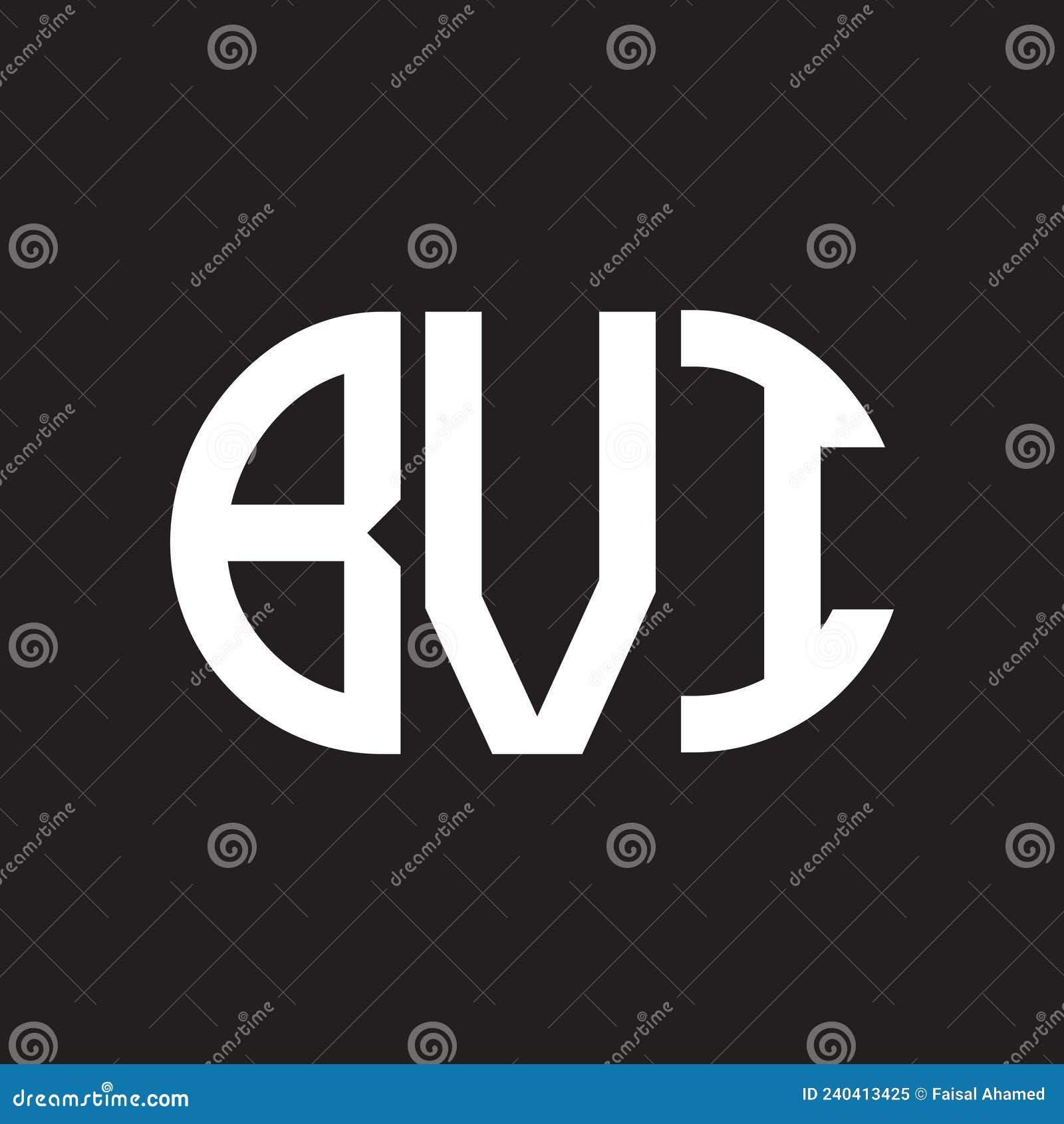 BVI Letter Logo Design on Black Background. BVI Stock Vector ...