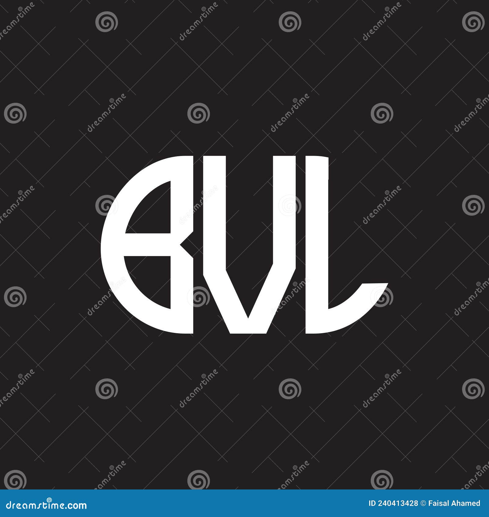 BVL Letter Logo Design on Black Background. BVL Stock Vector ...