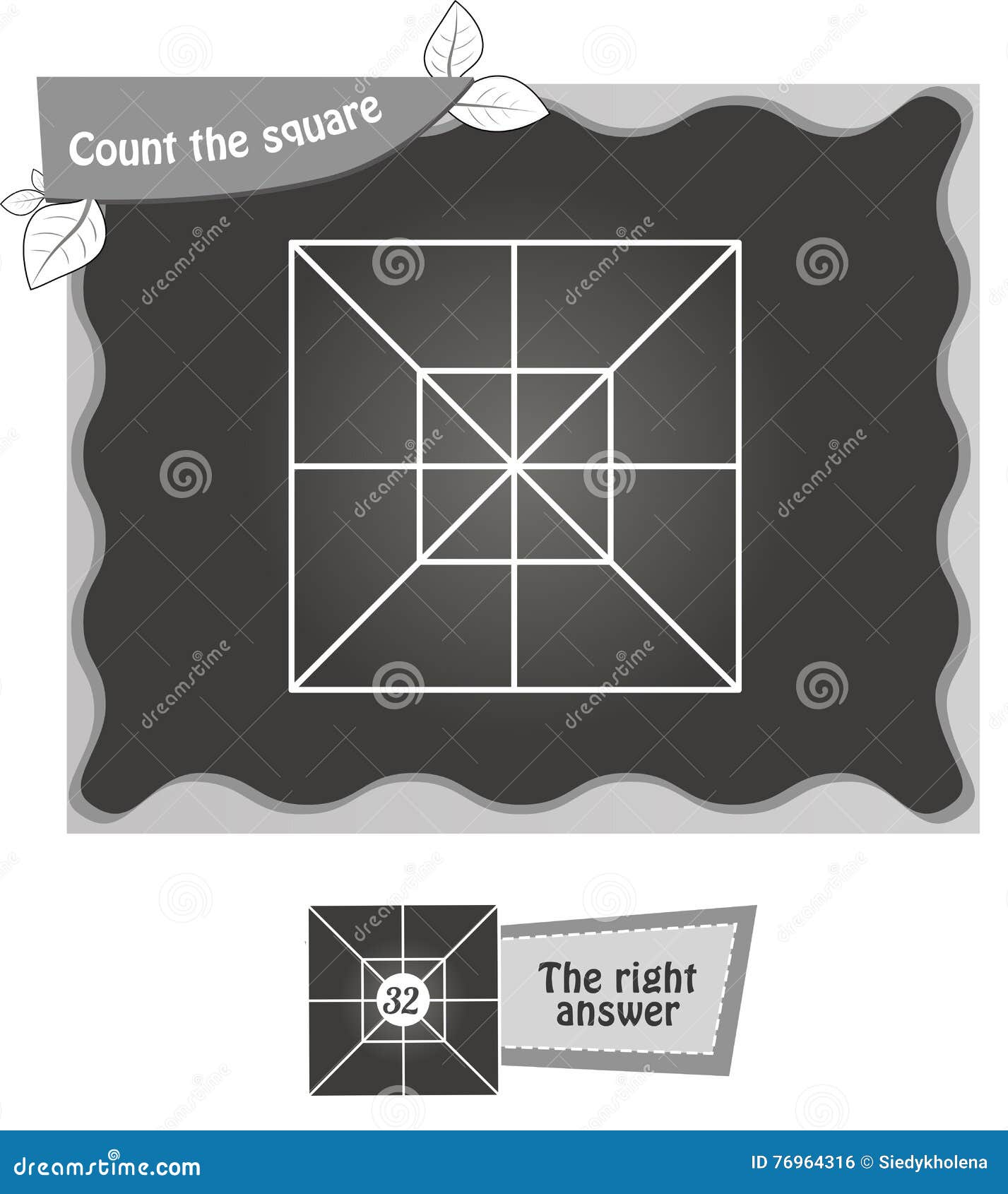 BW Count the squares stock illustration. Illustration of game - 76964316