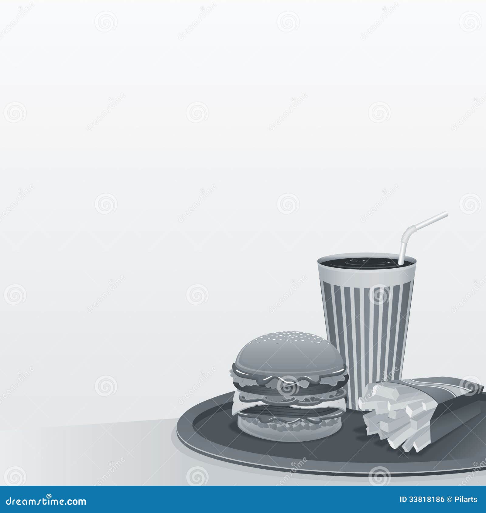 BW Fast Food Illustartion Vector | CartoonDealer.com #33818186