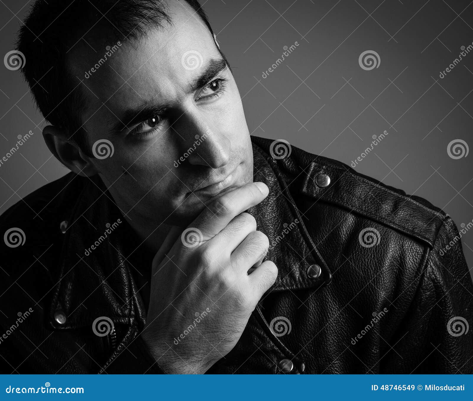 BW handsome man portrait stock image. Image of expression - 48746549