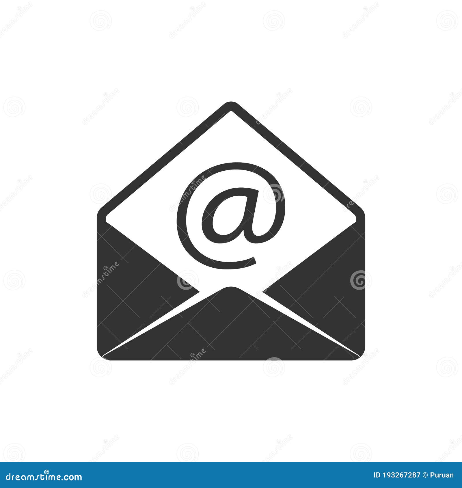 BW icon - Email stock vector. Illustration of letter - 193267287