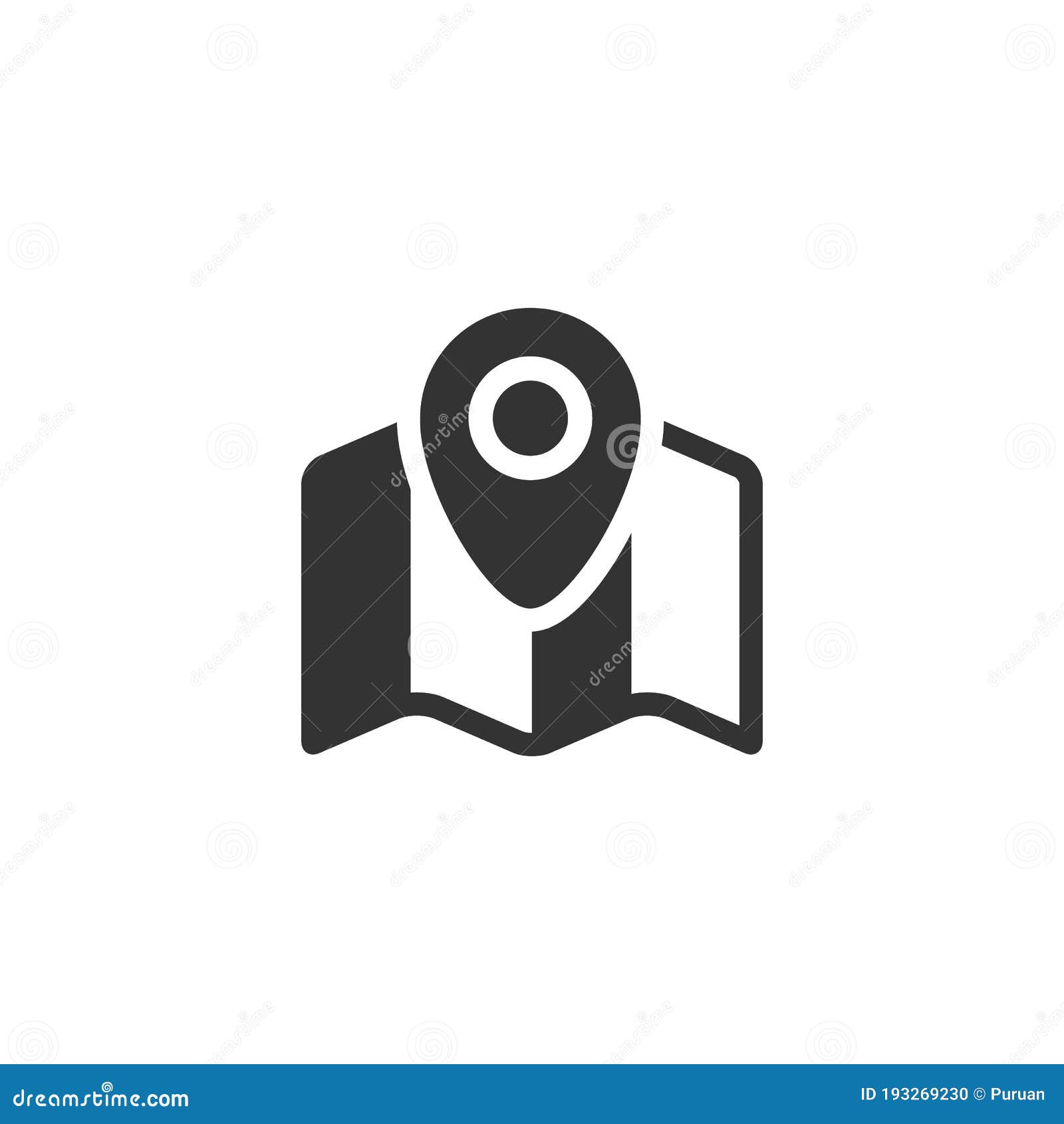 BW icon - Map stock vector. Illustration of direction - 193269230