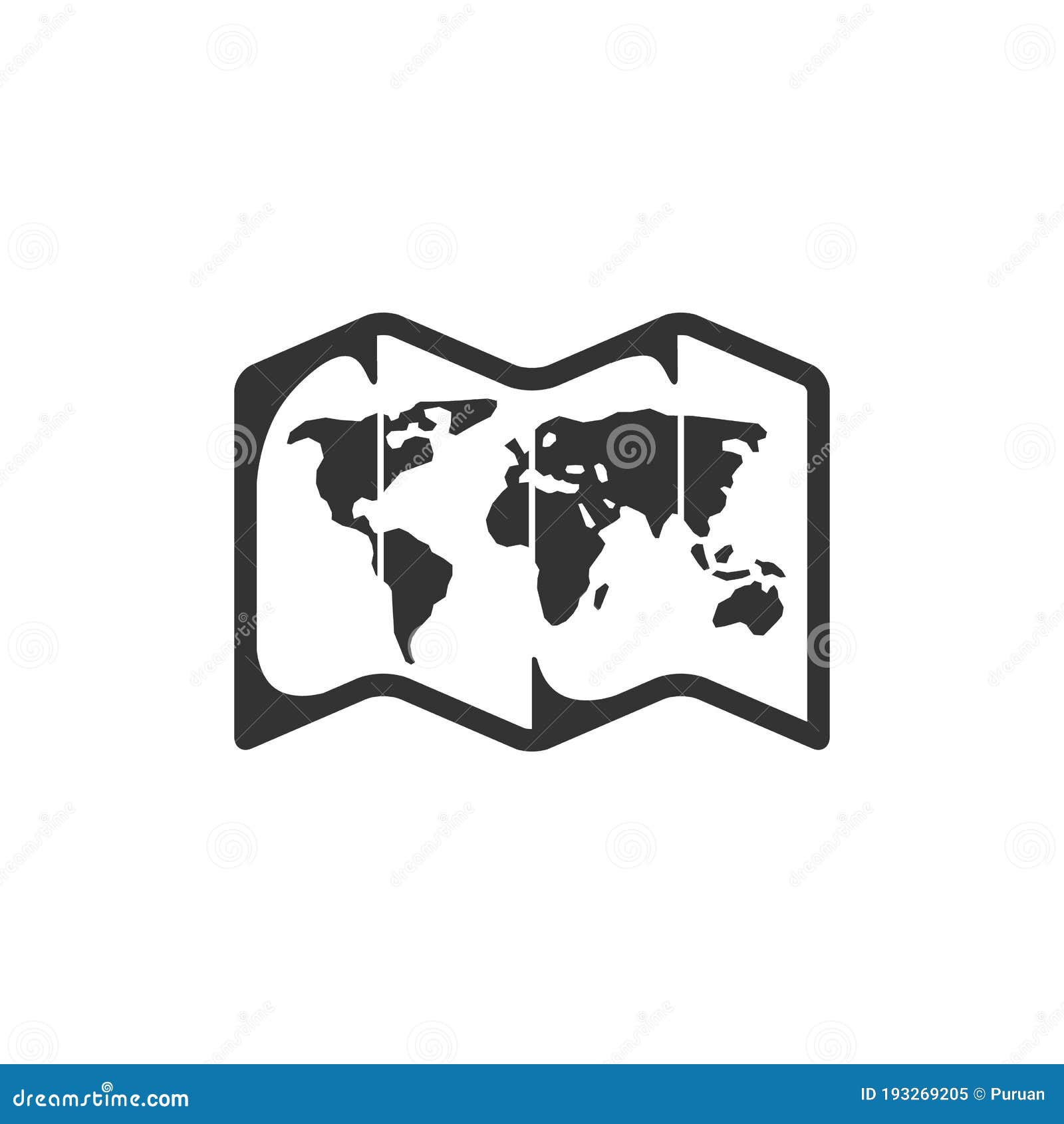 BW icon - World map stock vector. Illustration of mark - 193269205