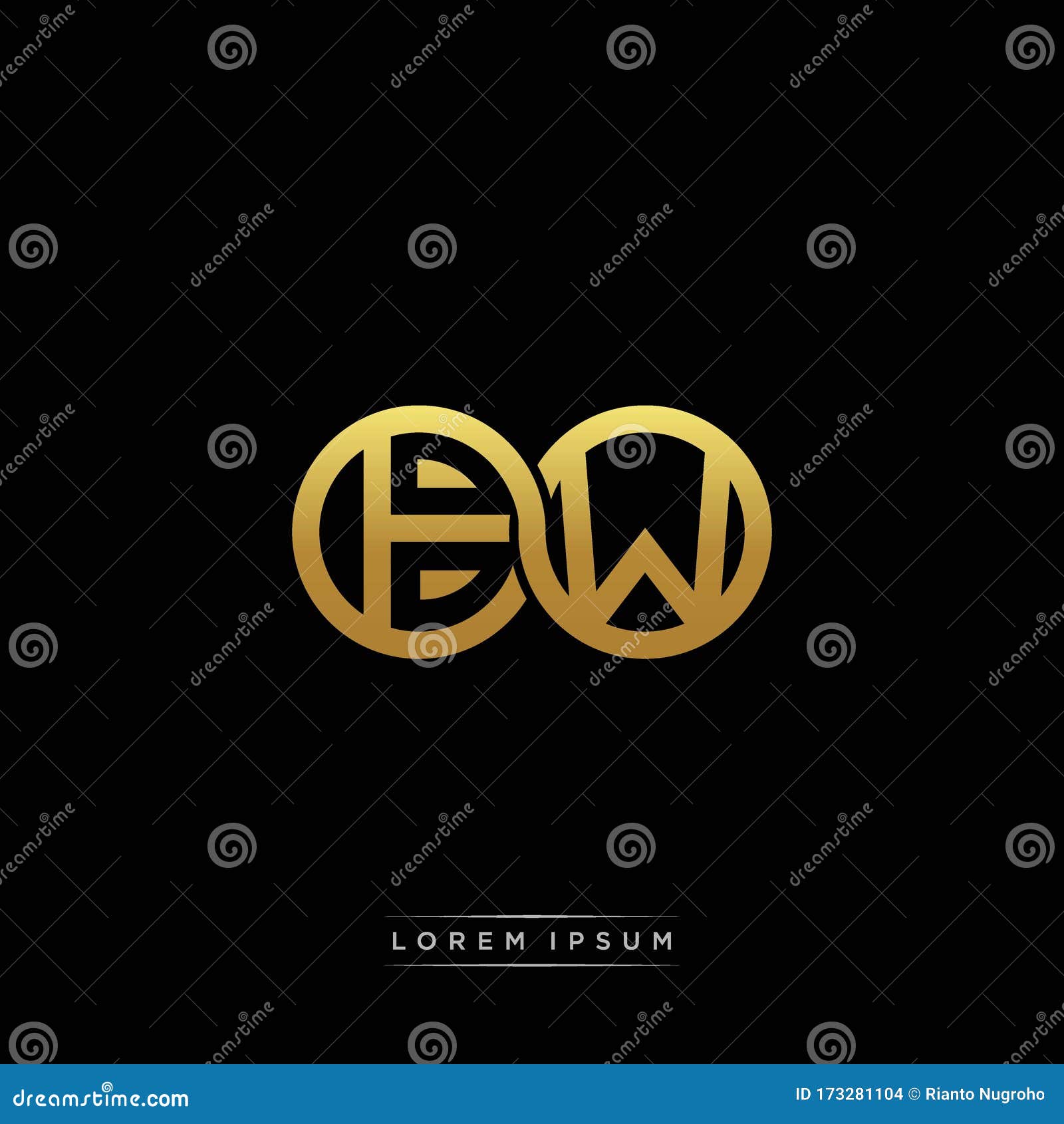 BW Initial Letter Linked Circle Capital Monogram Logo Modern Template ...